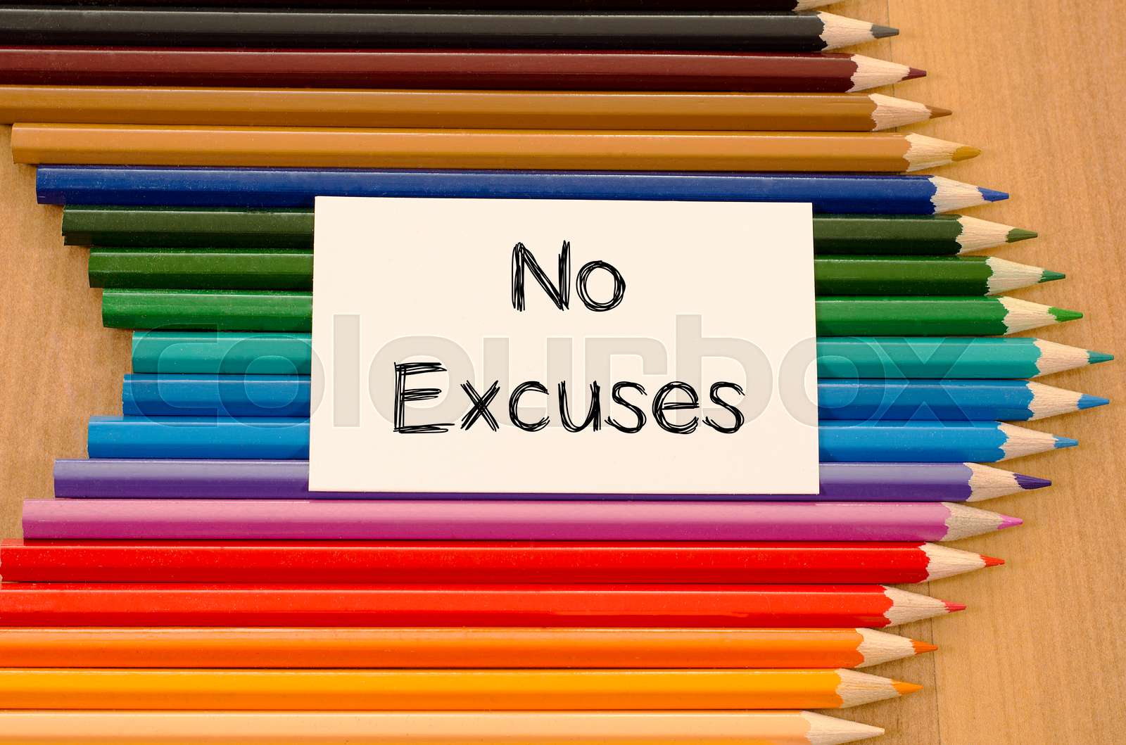 No excuses text concept | Stock image | Colourbox