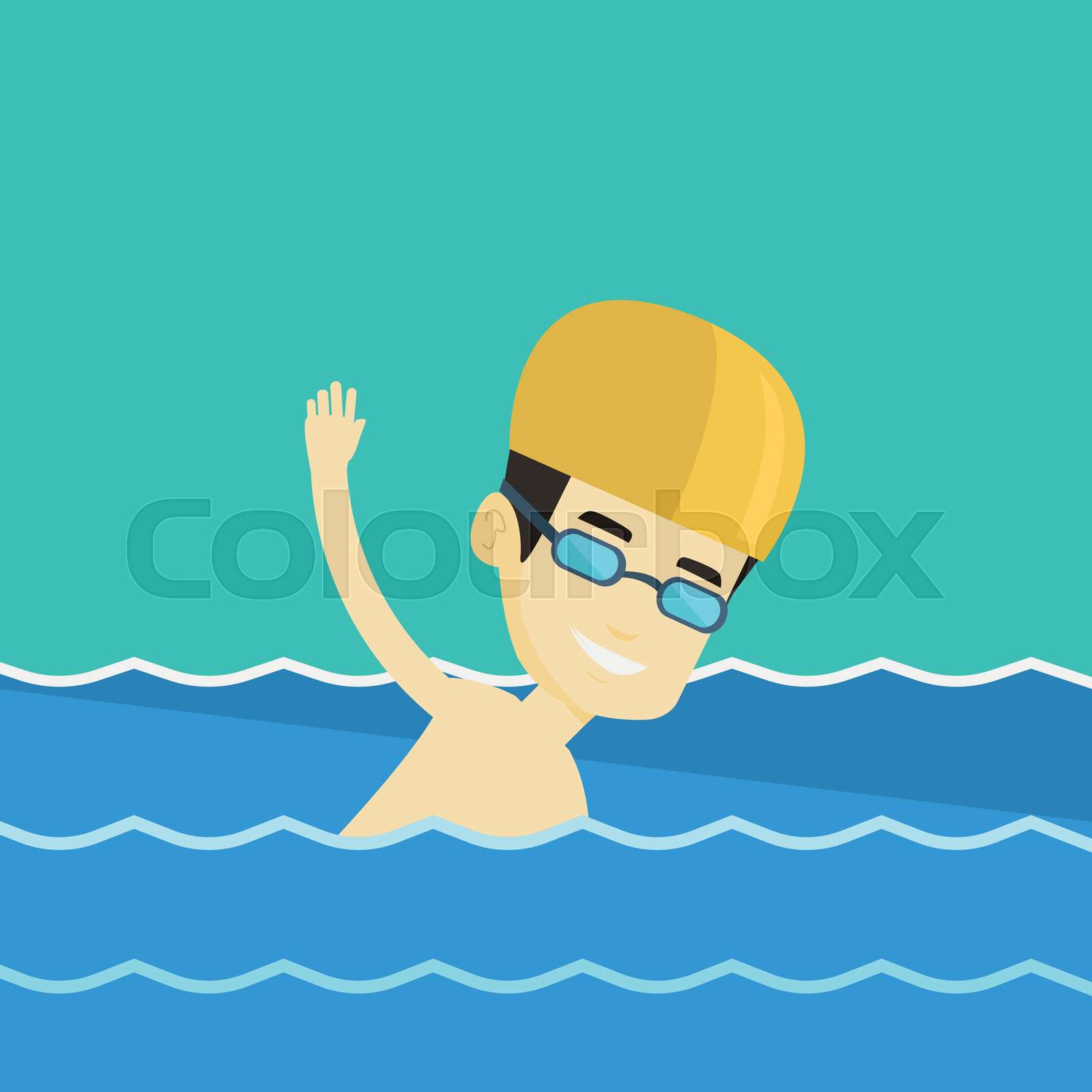 Man swimming vector illustration. | Stock vector | Colourbox