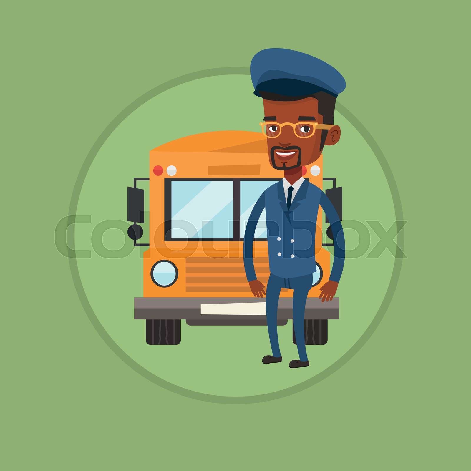 School bus driver vector illustration. | Stock vector | Colourbox