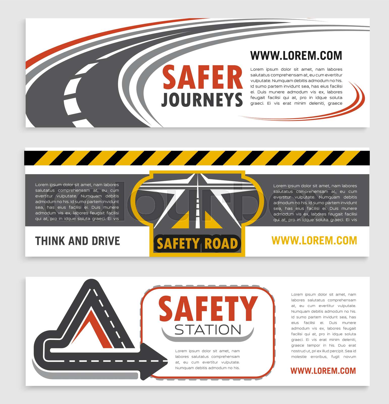 Road and traffic safety banner template set | Stock vector | Colourbox Road and traffic safety banner template set | Stock vector | Colourbox