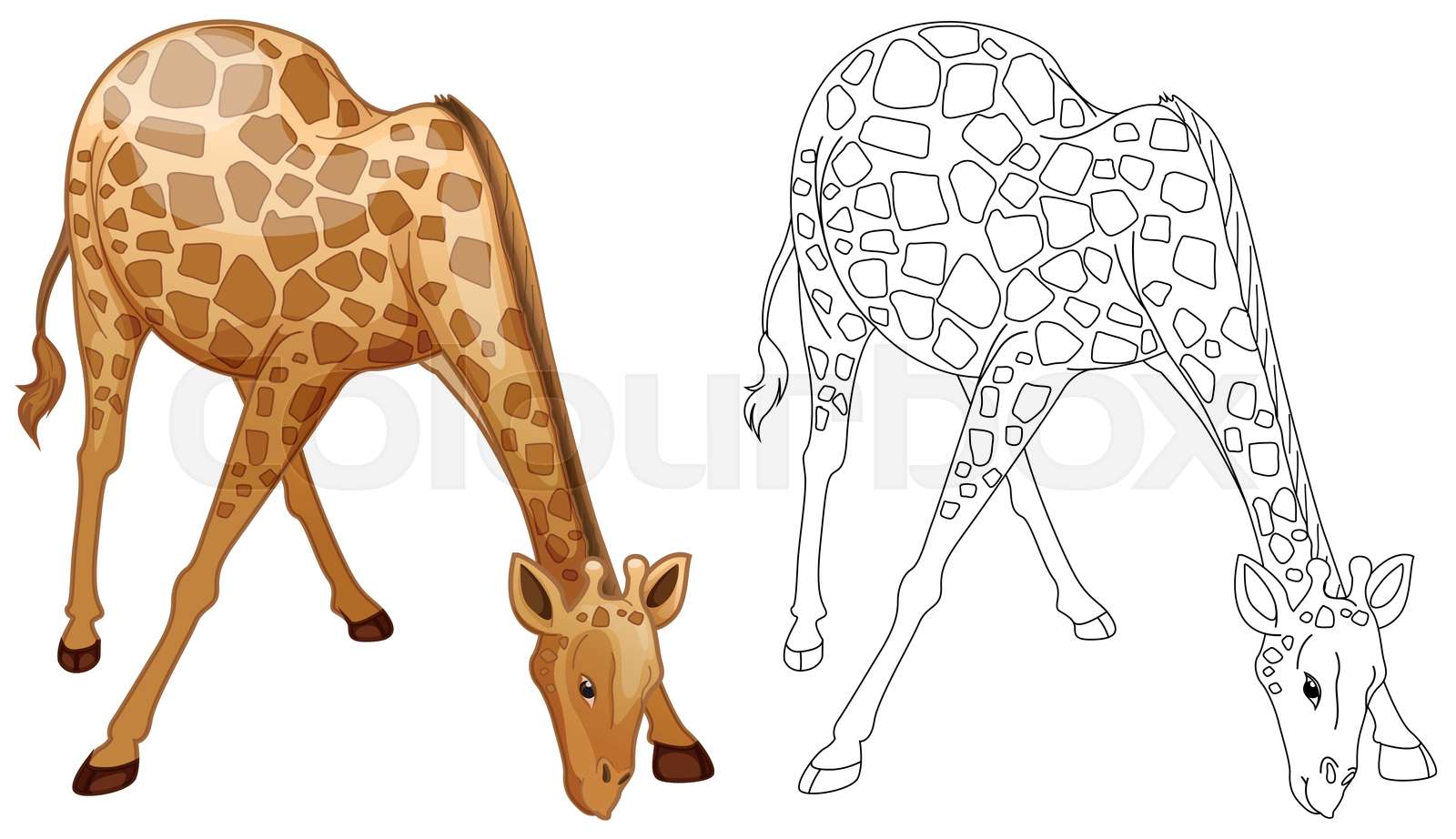 Doodles drafting animal for wild giraffe | Stock vector | Colourbox