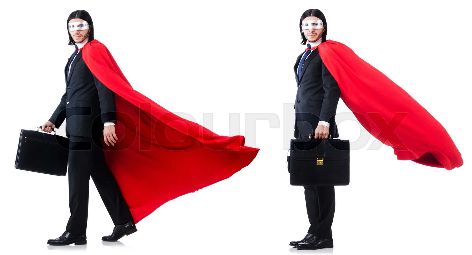 Man in red cover isolated on white | Stock image | Colourbox