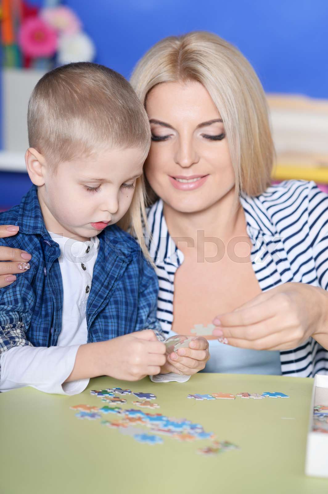 Mother and son playing together | Stock image | Colourbox