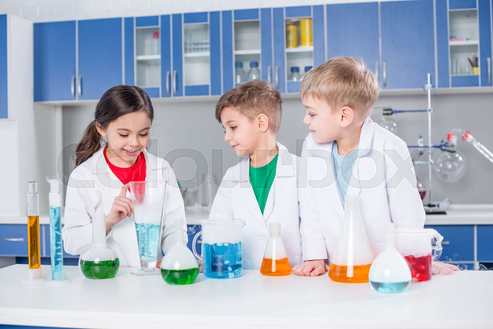 Kids in chemical lab | Stock image | Colourbox