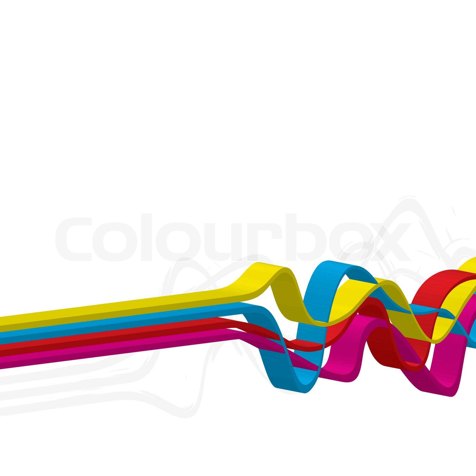 Abstract layout with wavy lines in a cmyk color scheme | Stock vector ...