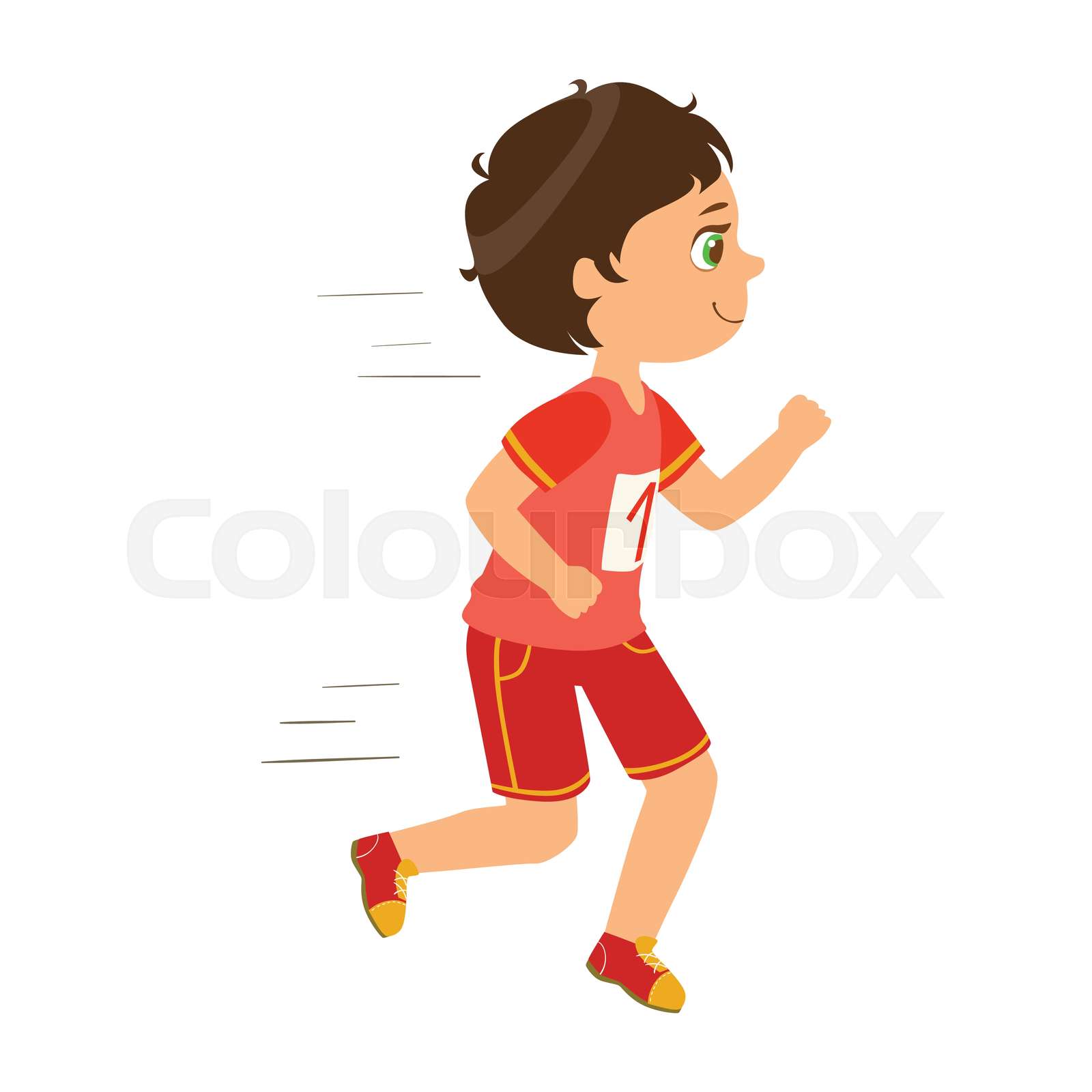 Little boy running, boy in motion, a colorful character | Stock vector ...