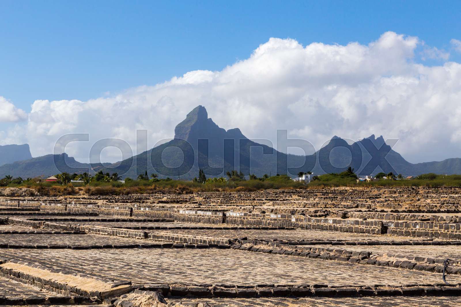 Piton de la Petite Mauritius with Salines of Tamarin | Stock image ...