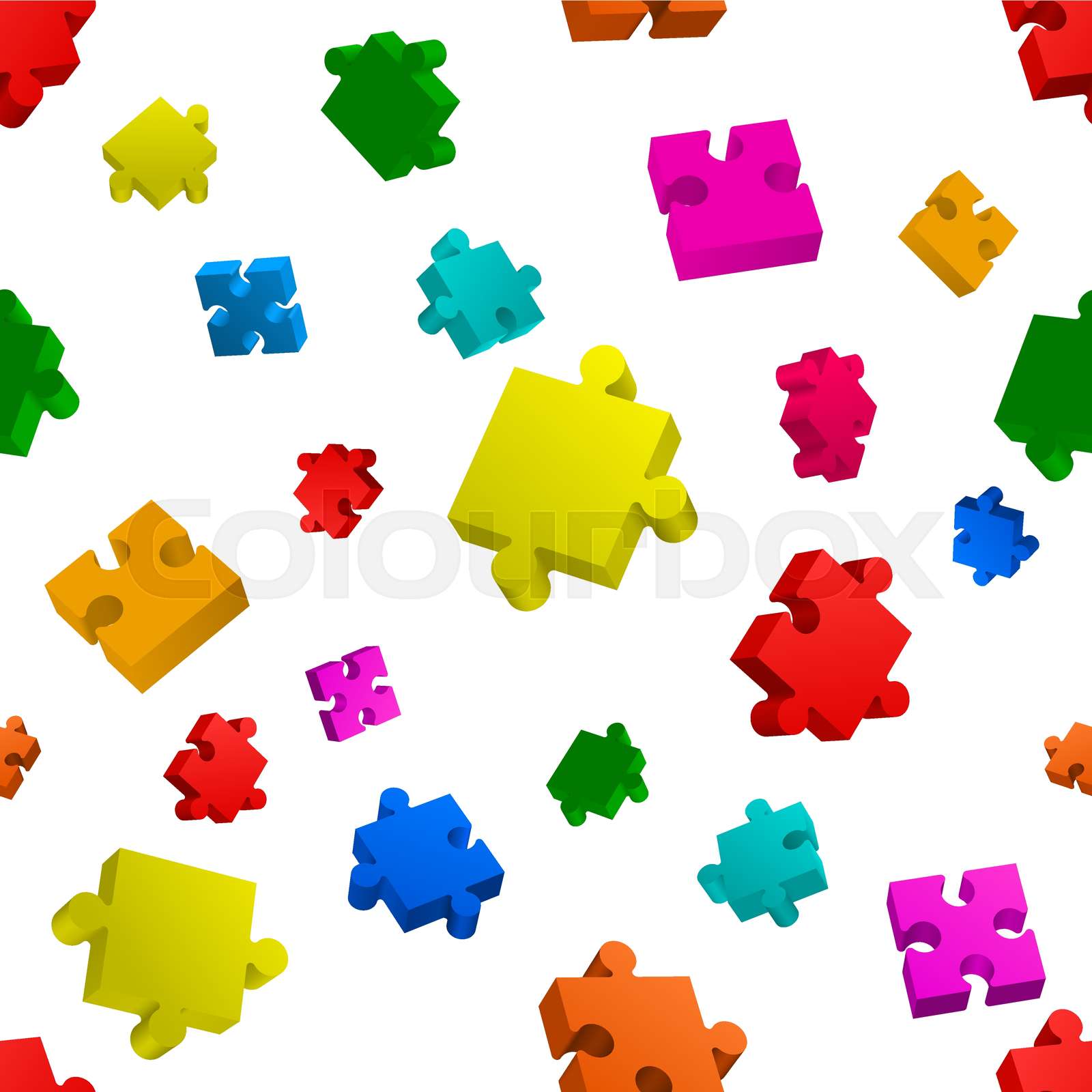 Seamless puzzle on white background | Stock vector | Colourbox