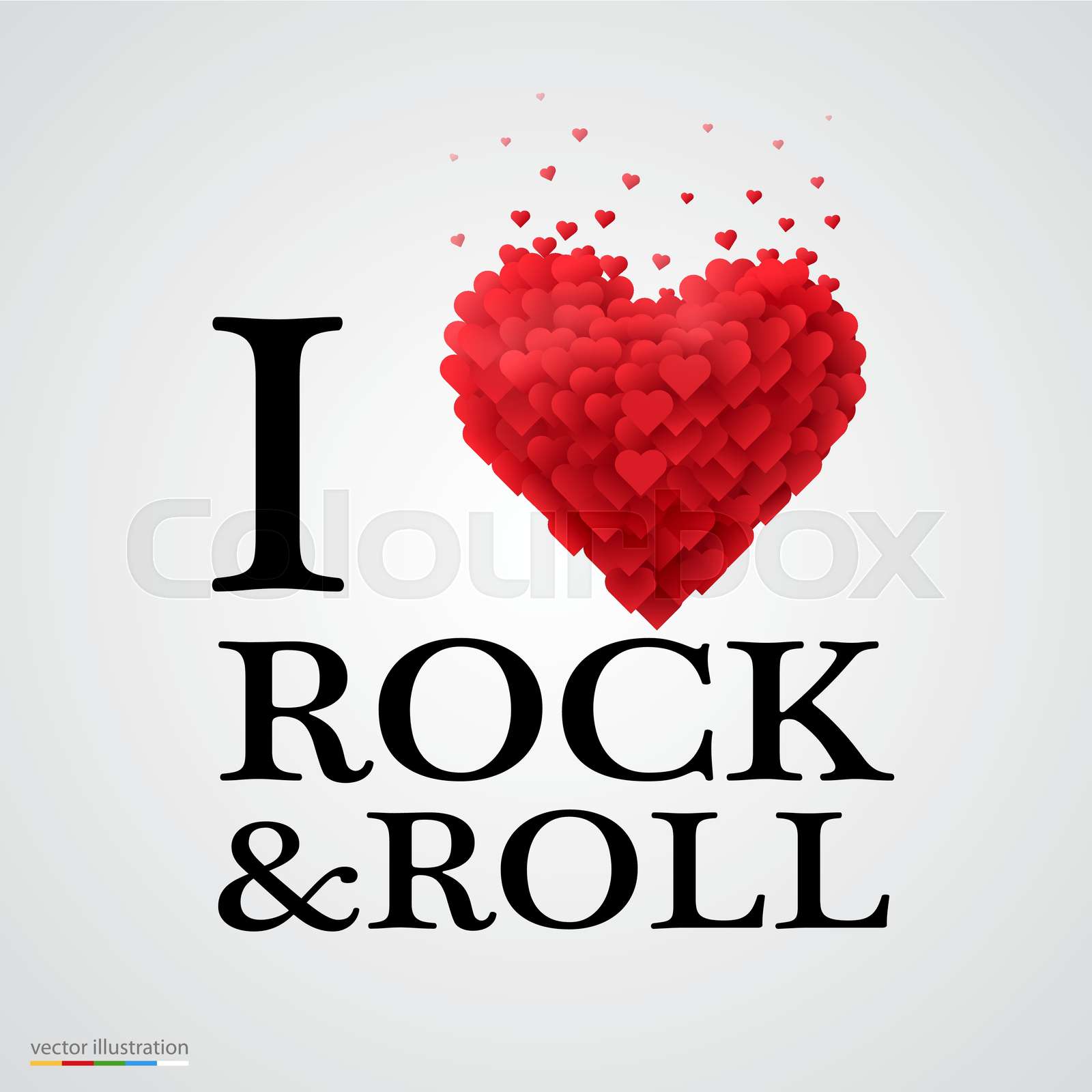 i love rock and roll heart sign. | Stock vector | Colourbox