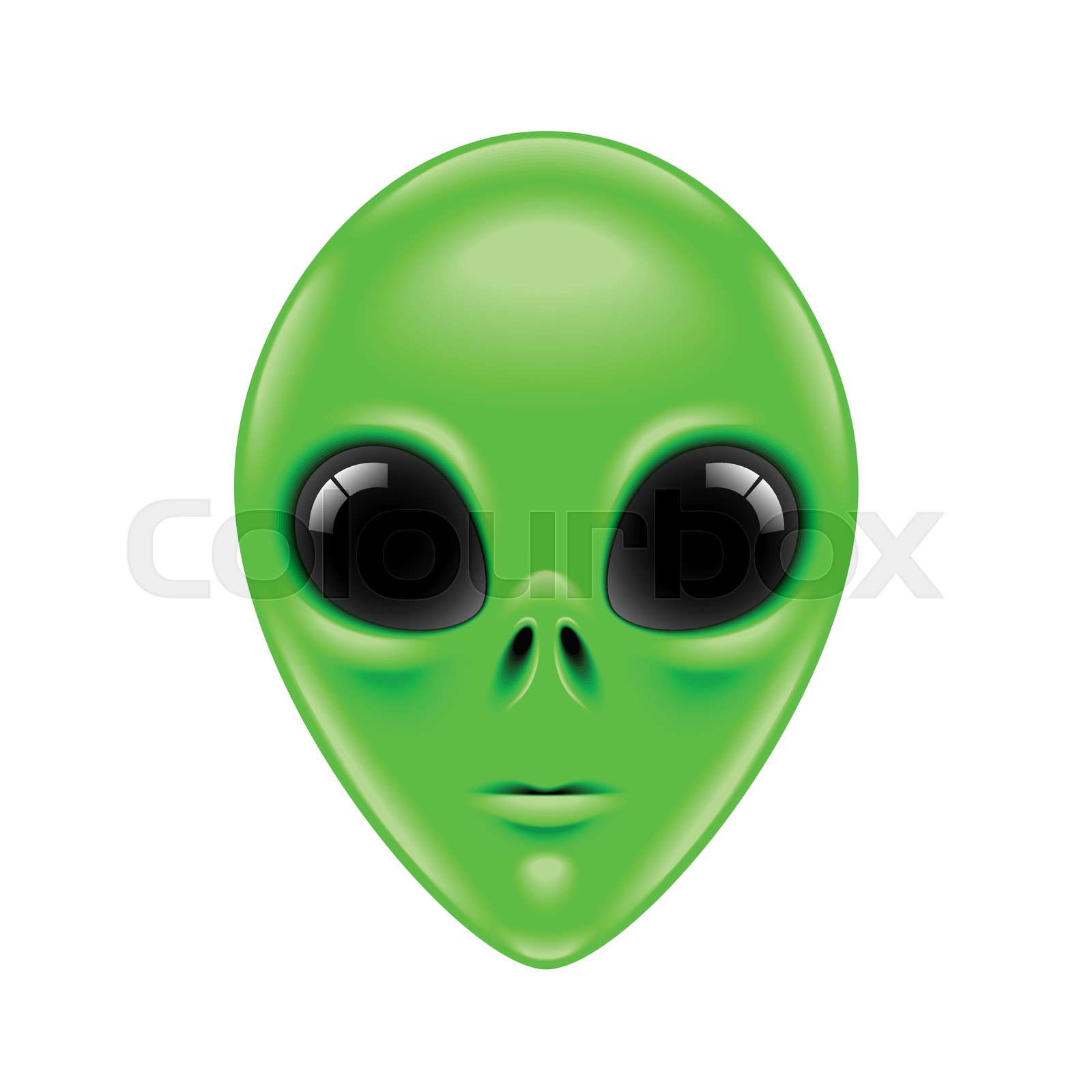 Alien face isolated on white vector | Stock vector | Colourbox