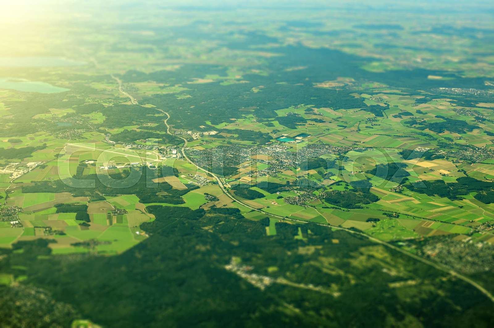 Aerial view of Gilching in Bavaria, Germany. | Stock image | Colourbox