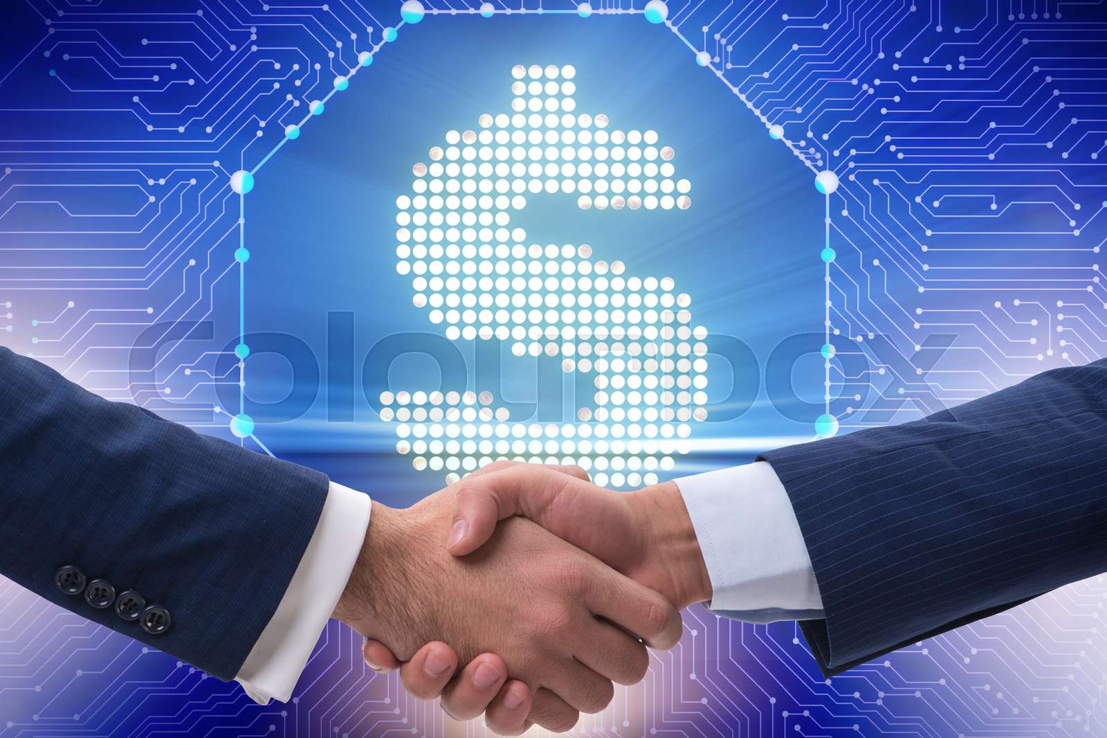 Handshake concept - business metaphor illustration | Stock image ...