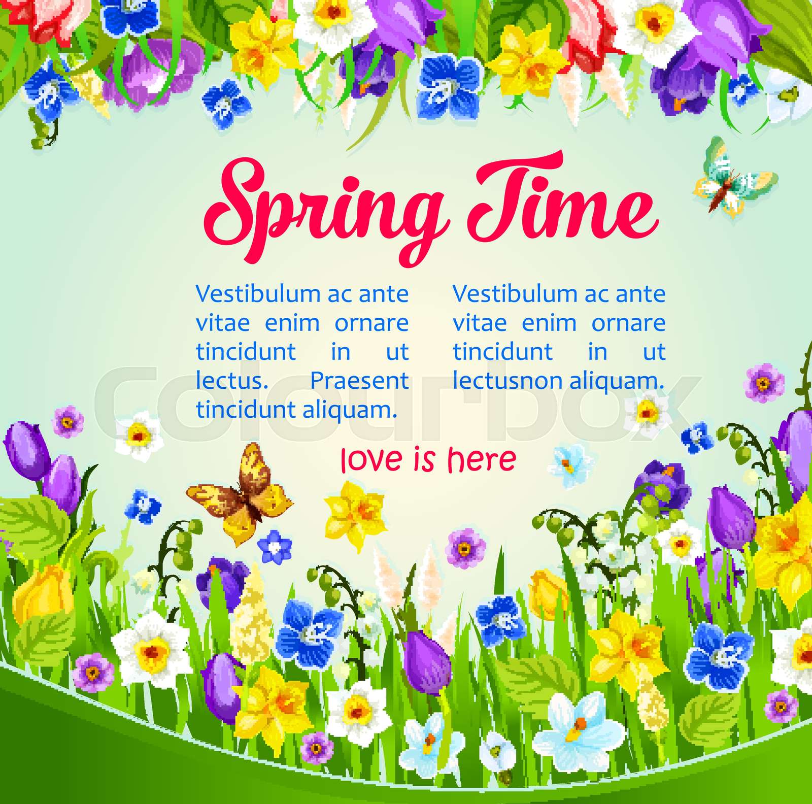 Spring time holiday wish or greeting vector poster | Stock vector ...