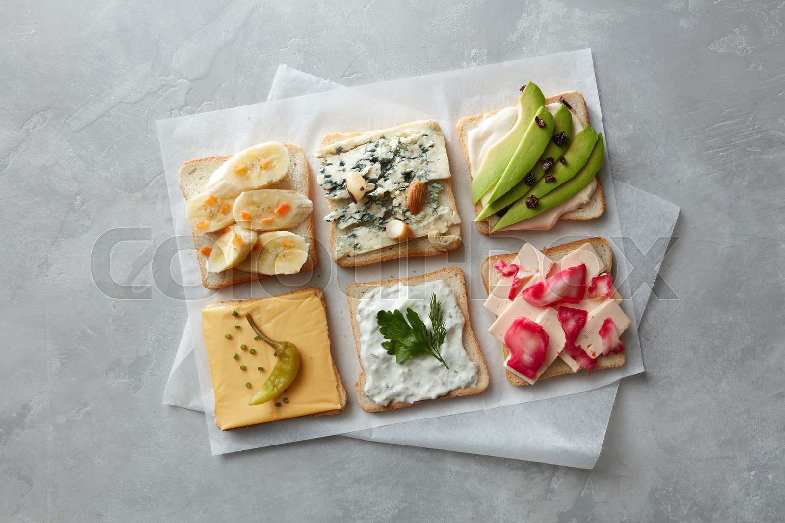 Different types of toast | Stock image | Colourbox