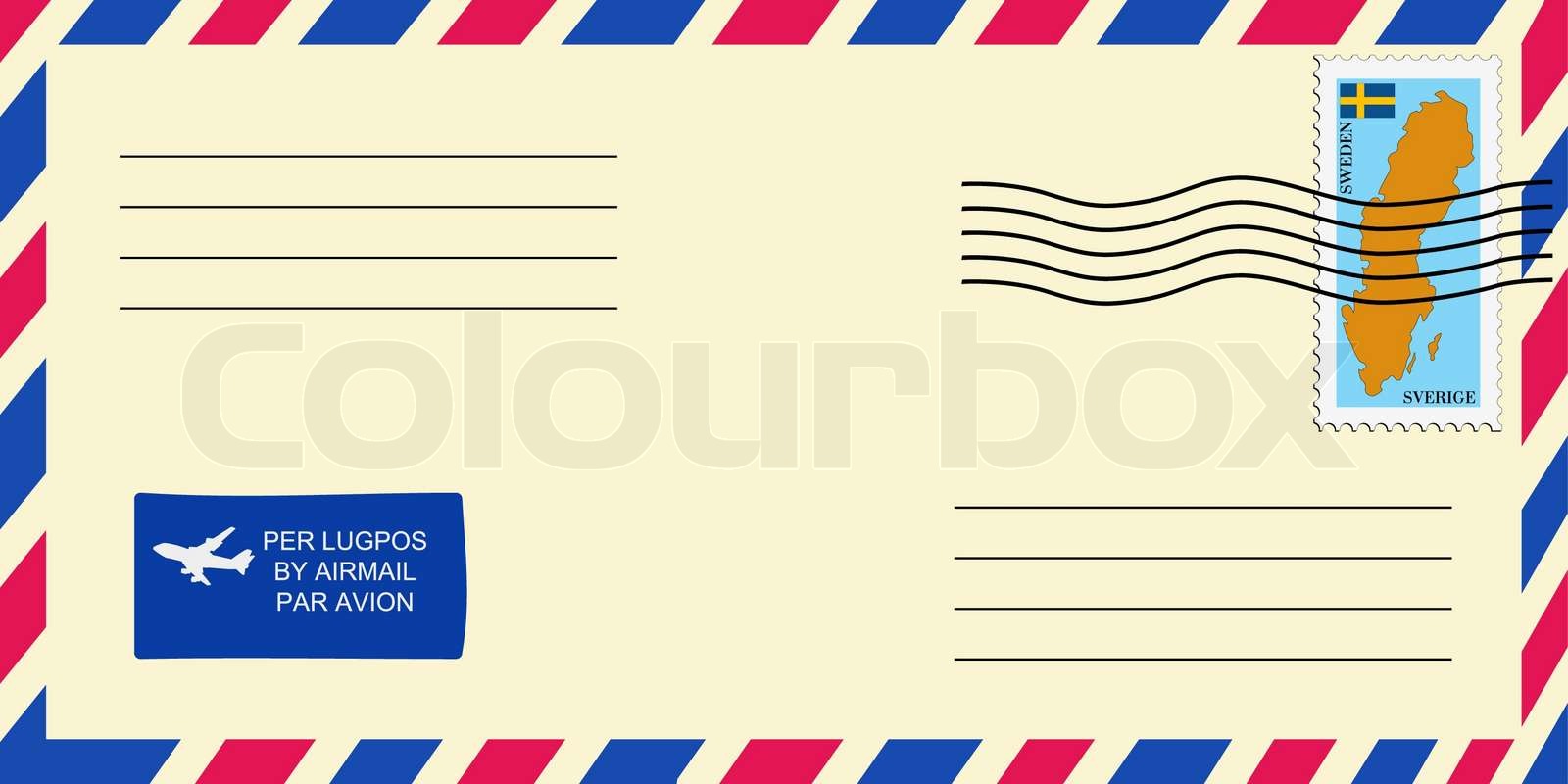 mail to/from Sweden | Stock vector | Colourbox