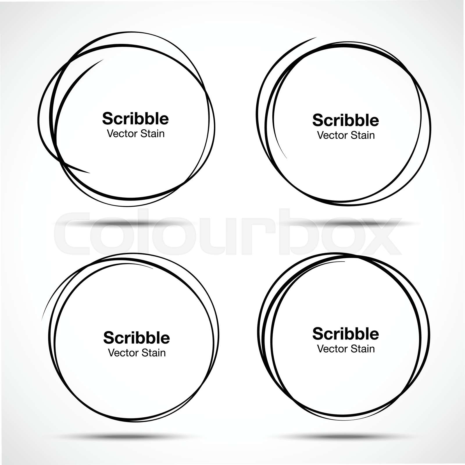 Set of vector hand drawn circles using sketch drawing scribble circle ...