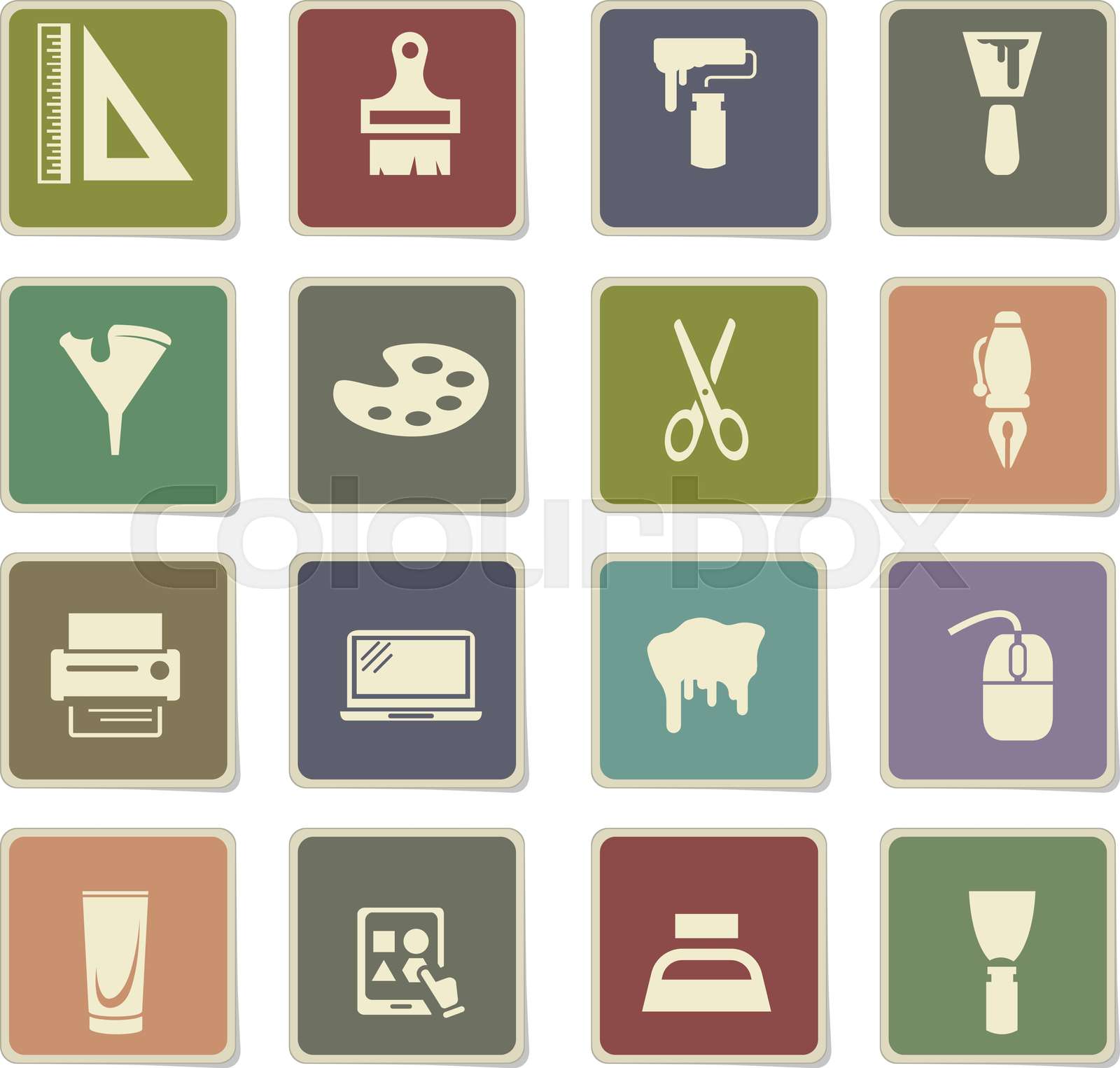 art tools icon set | Stock vector | Colourbox