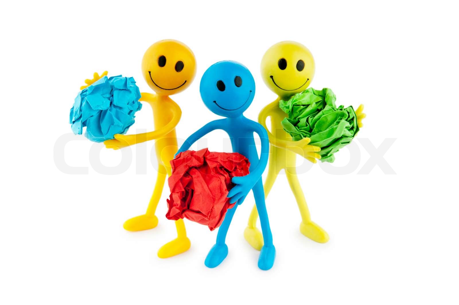 Smilies in recycling concept on white | Stock image | Colourbox