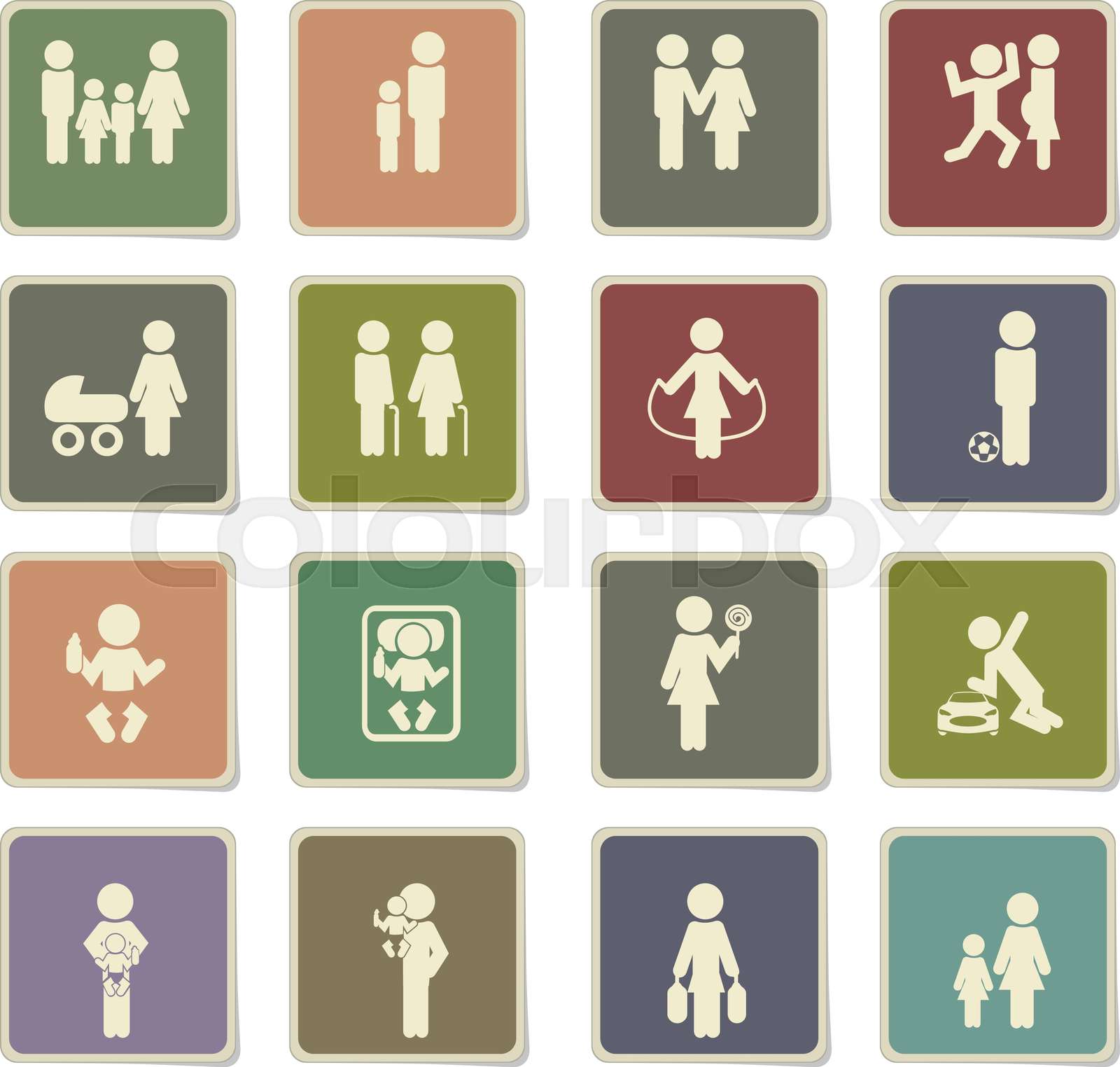 family icon set | Stock vector | Colourbox