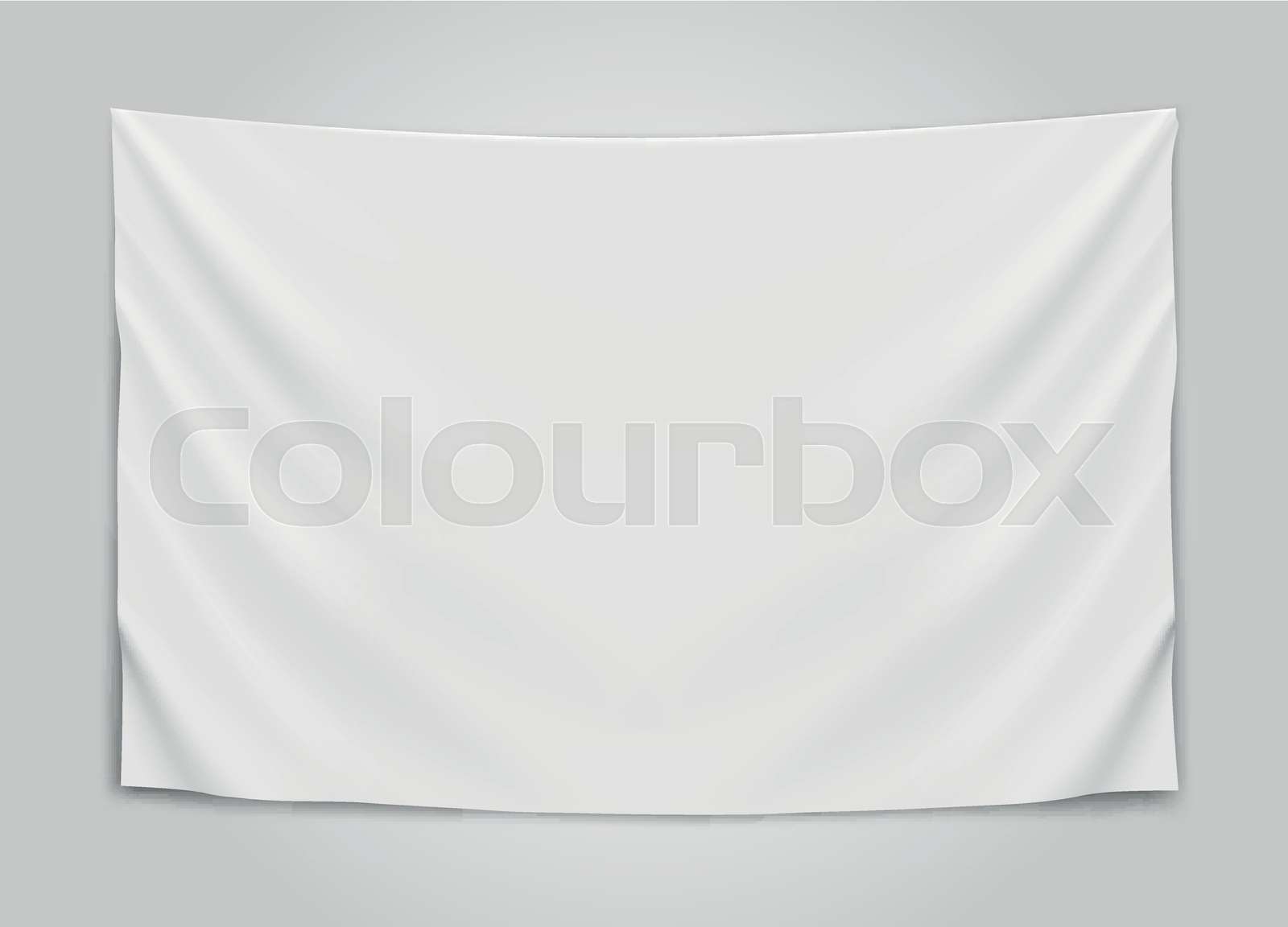 Hanging empty white flag. Blank flag concept. | Stock vector | Colourbox
