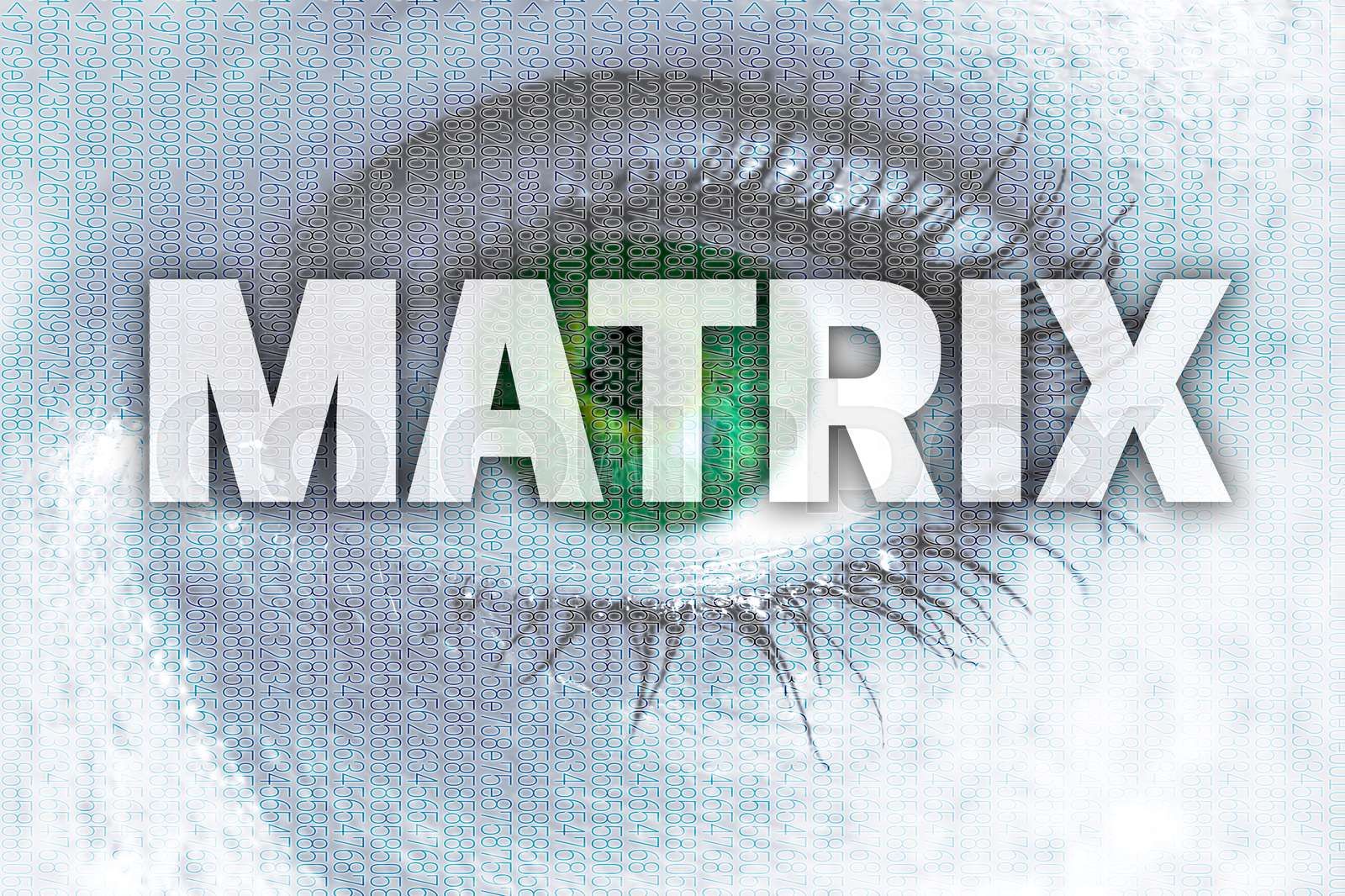 Matrix eye looks at viewer concept | Stock image | Colourbox