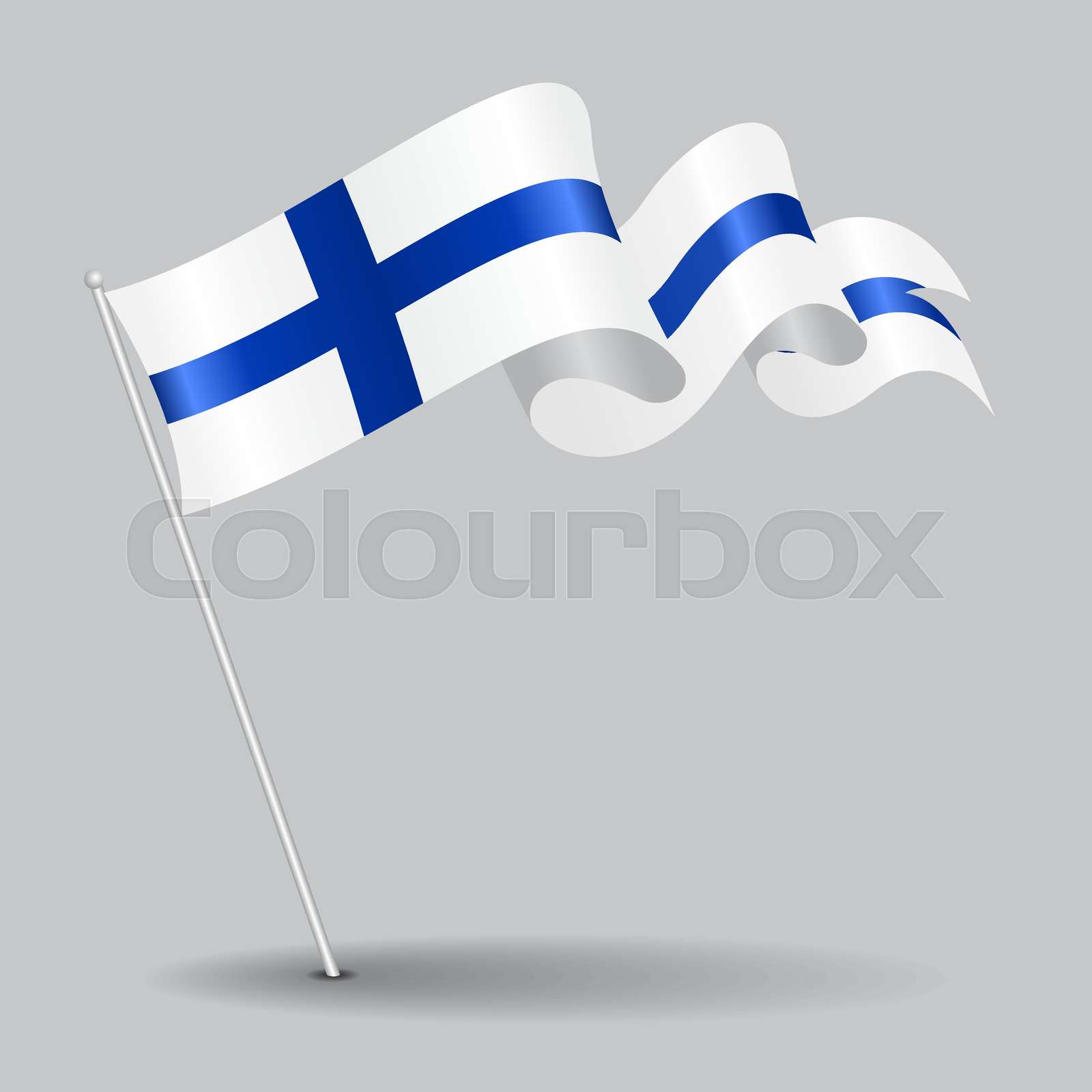 Finnish pin wavy flag. Vector illustration. | Stock vector | Colourbox
