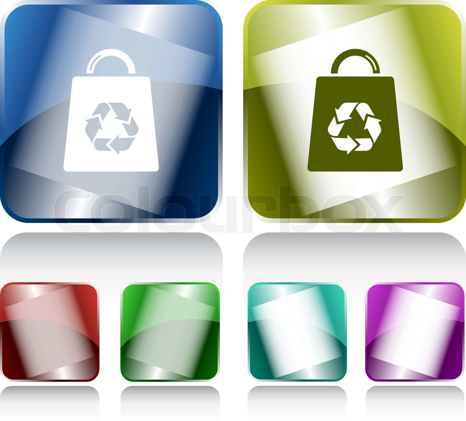 Pose med genbrugssymbol | Stock vektor | Colourbox