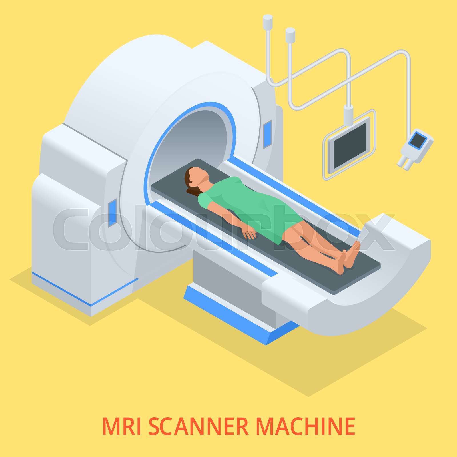 Magnetic resonance imaging MRI of the body. Flat isometric illustration ...