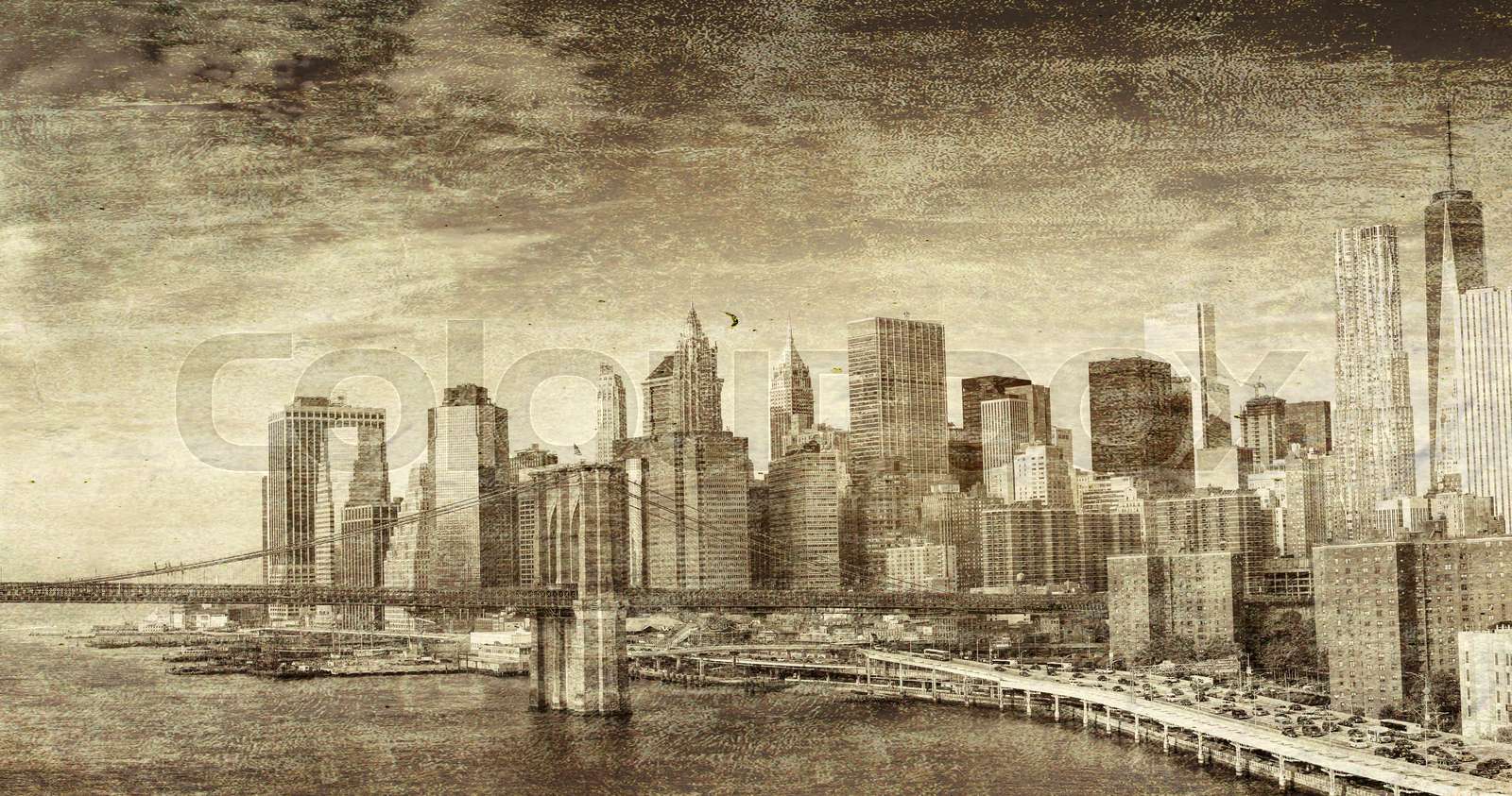 Vintage photo of New York City buildings | Stock image | Colourbox