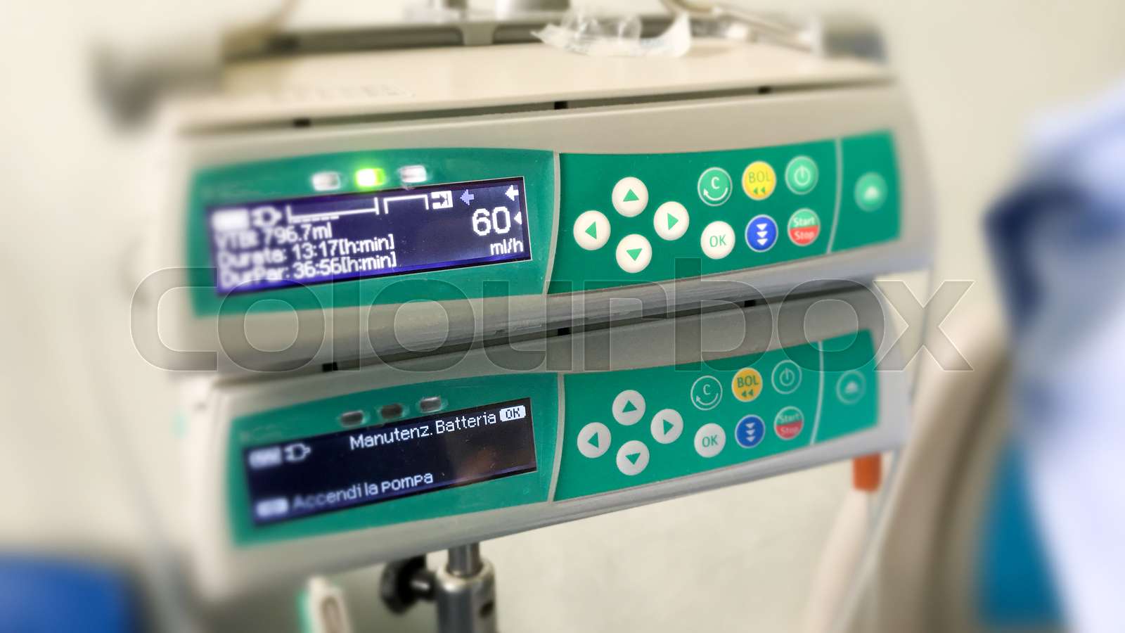 Machine controller for intravenous IV infusion for patient in hospital ...