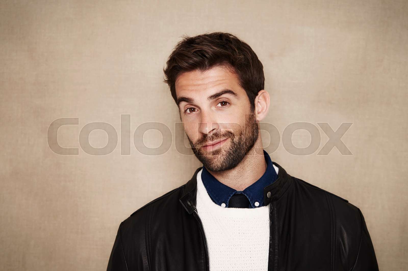 Smiling stubble guy | Stock image | Colourbox