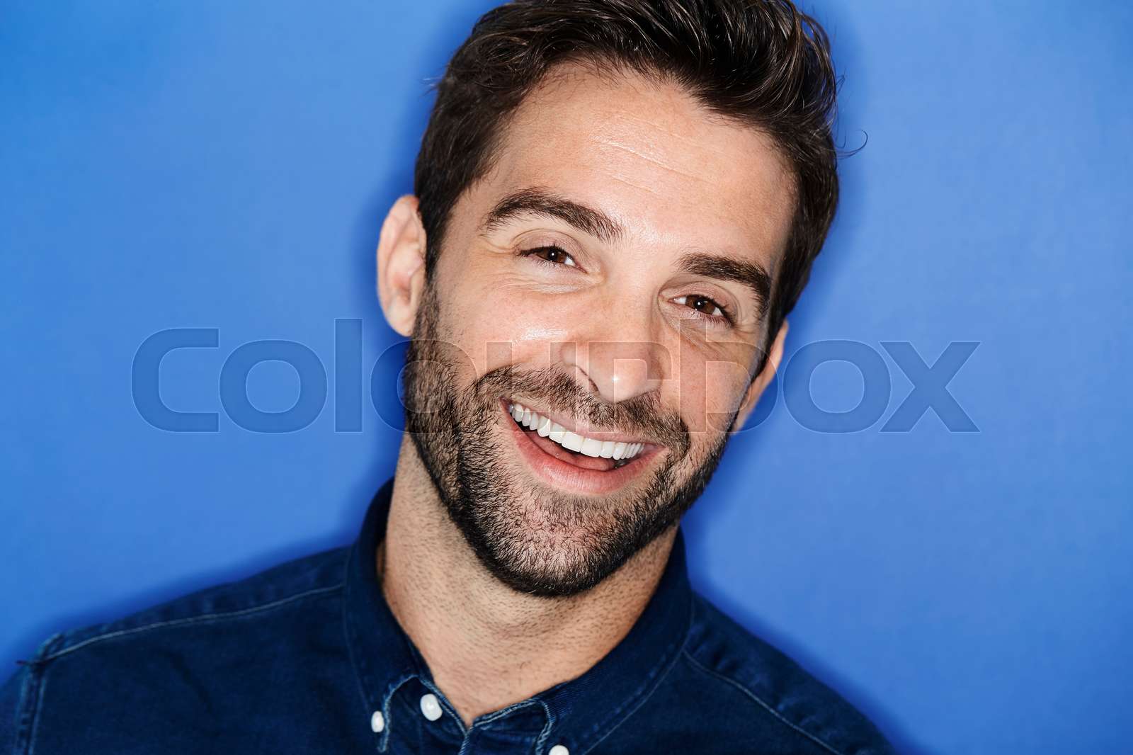 Happy blue dude | Stock image | Colourbox