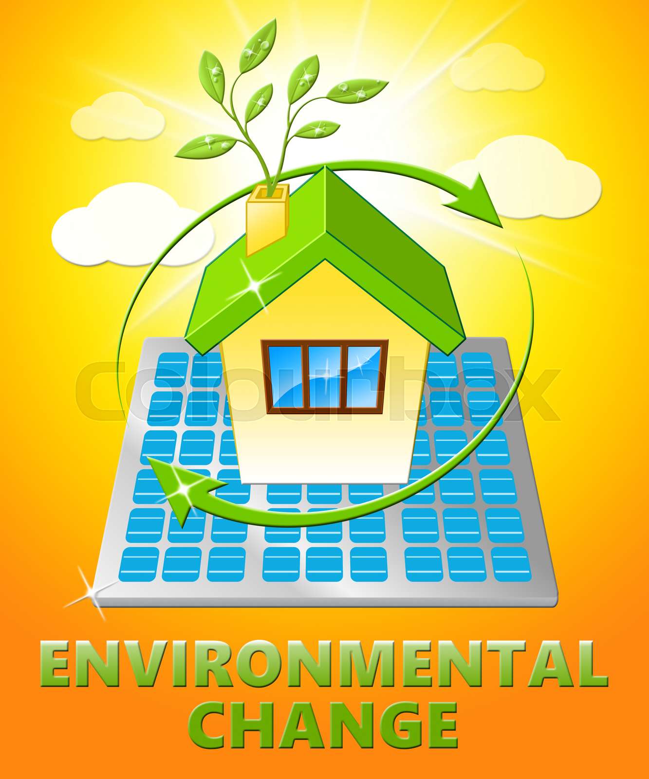 Environmental Change Displays Ecology Effect 3d Illustration | Stock ...