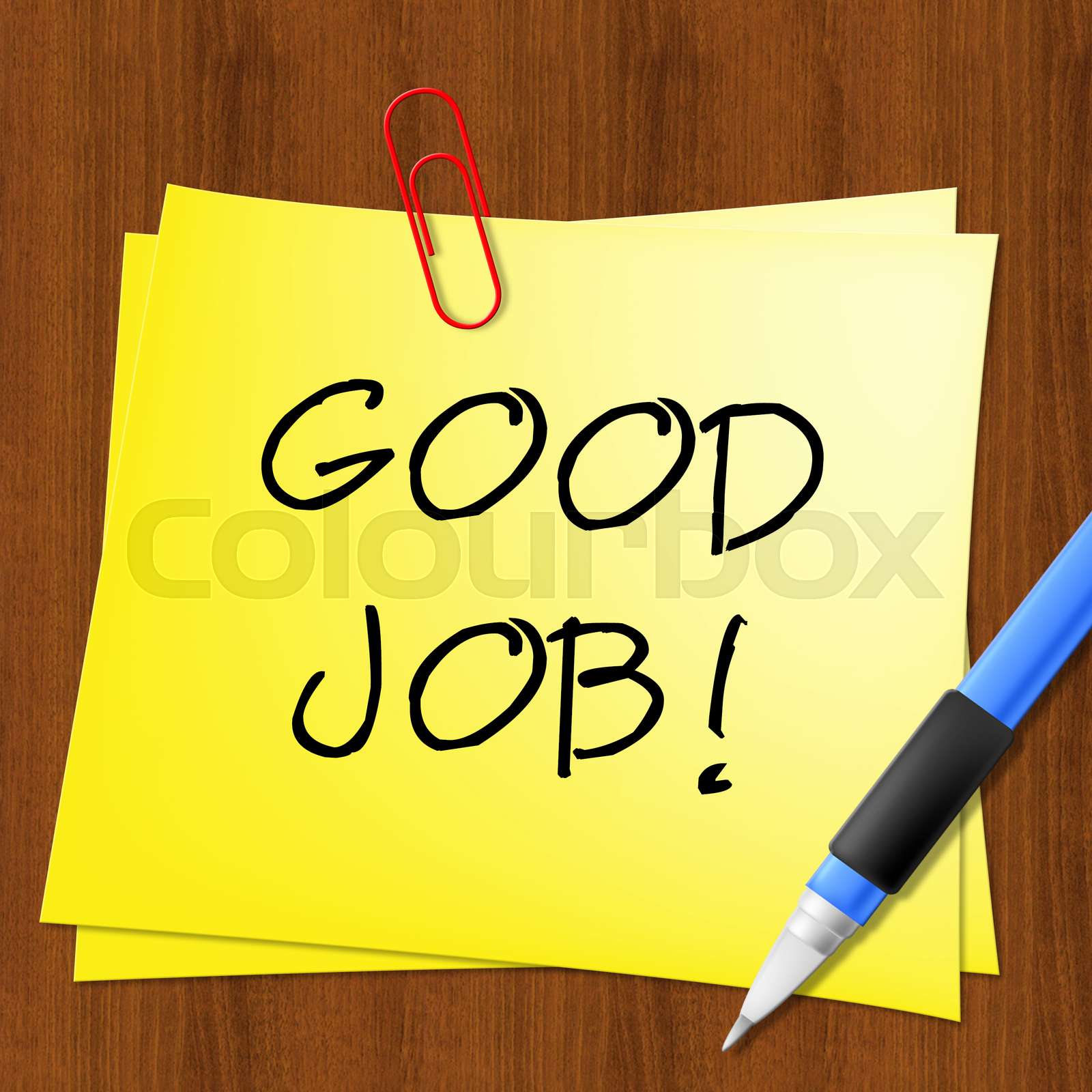 Good Job Represents Well Done 3d Illustration | Stock image | Colourbox