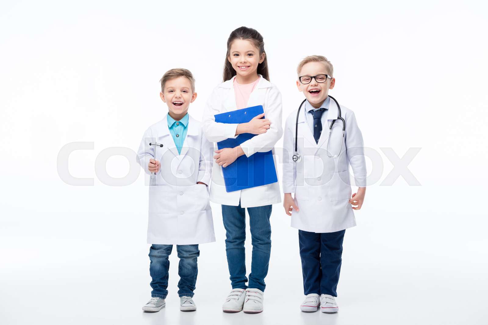 Kids playing doctors | Stock image | Colourbox