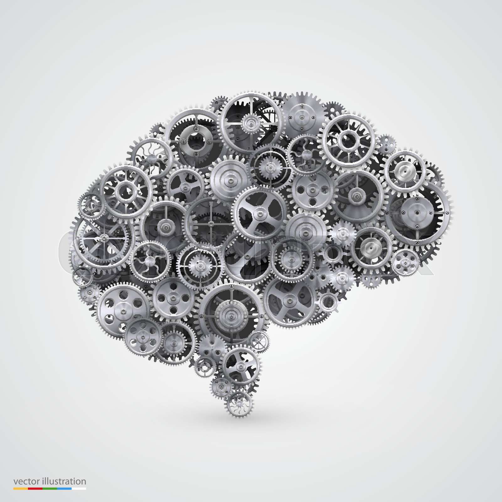 Cogs in the shape of a human brain | Stock vector | Colourbox