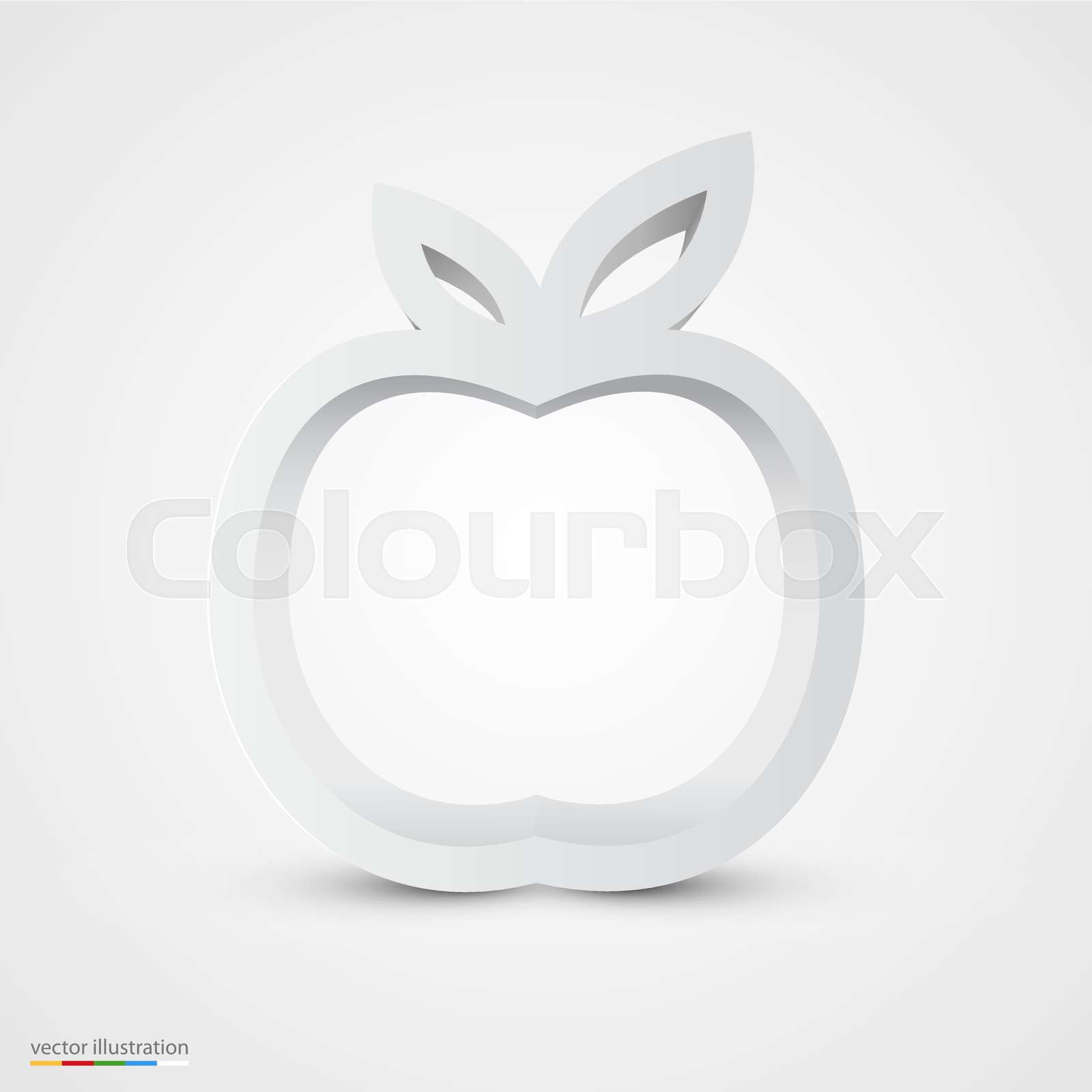 White apple icon | Stock vector | Colourbox