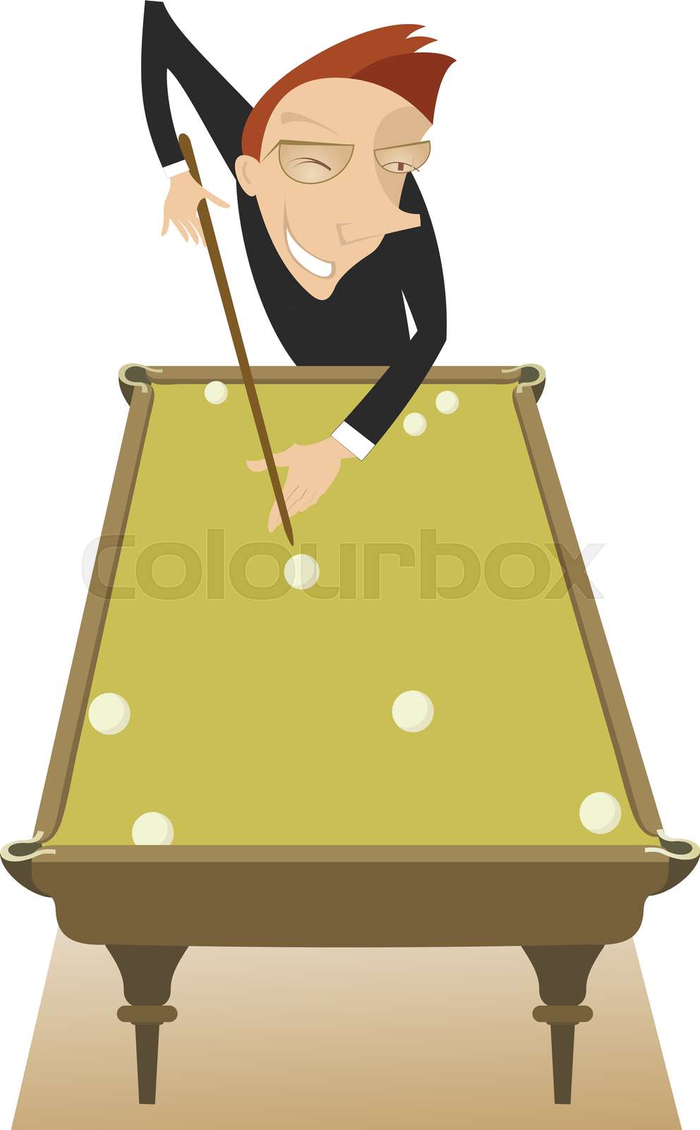 Cartoon pool player isolated | Stock vector | Colourbox