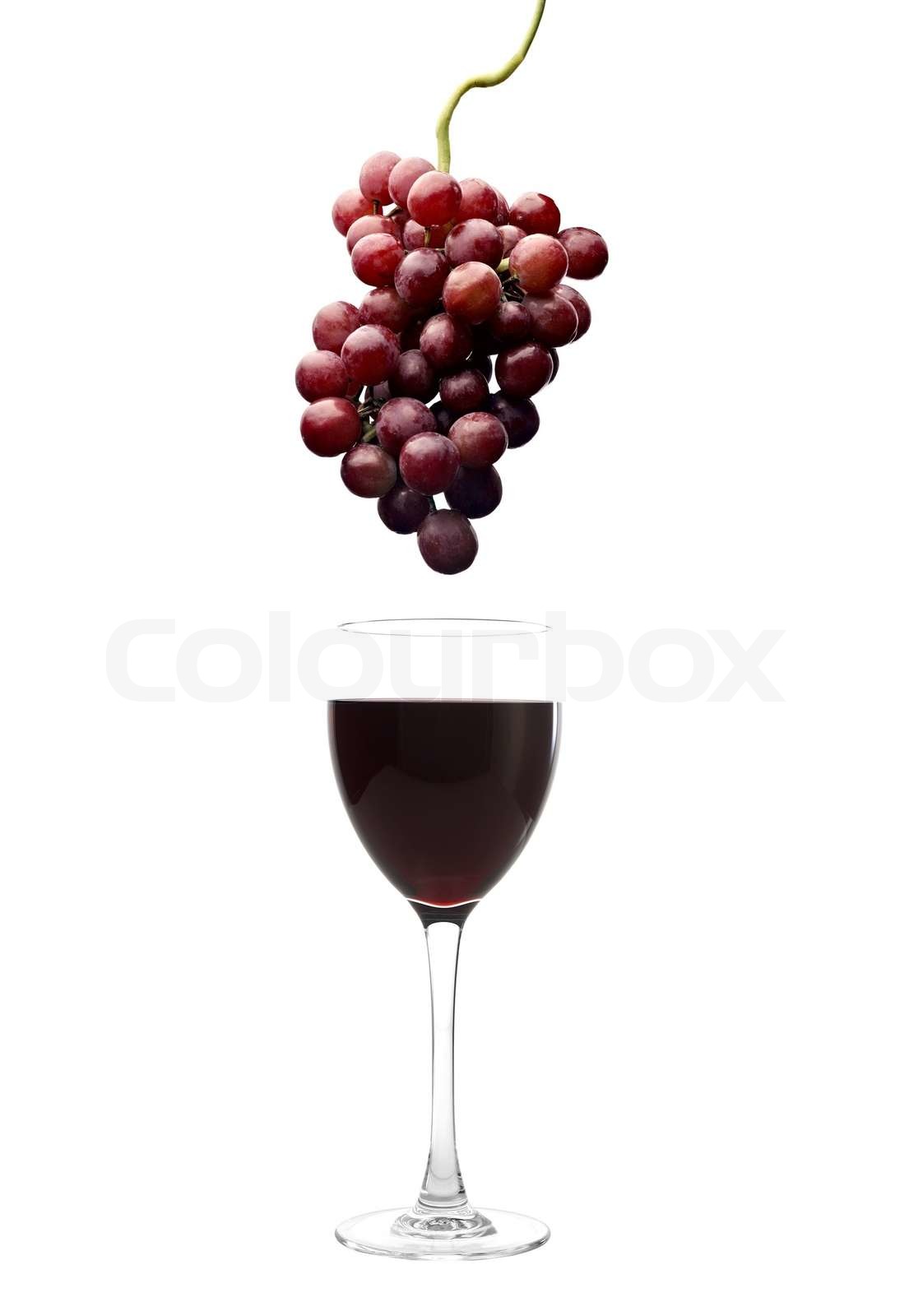 red wine glass and grapes | Stock image | Colourbox