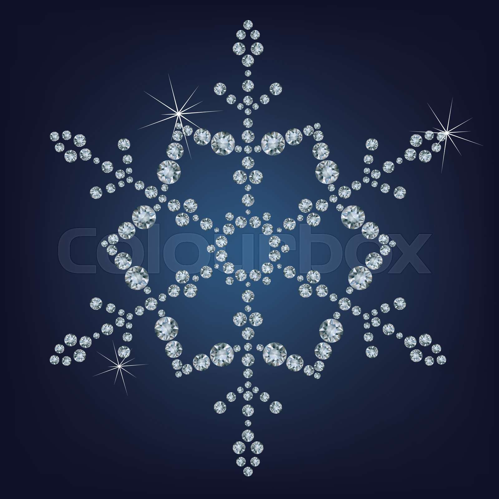 Snowflake made a lot of from diamonds. | Stock vector | Colourbox