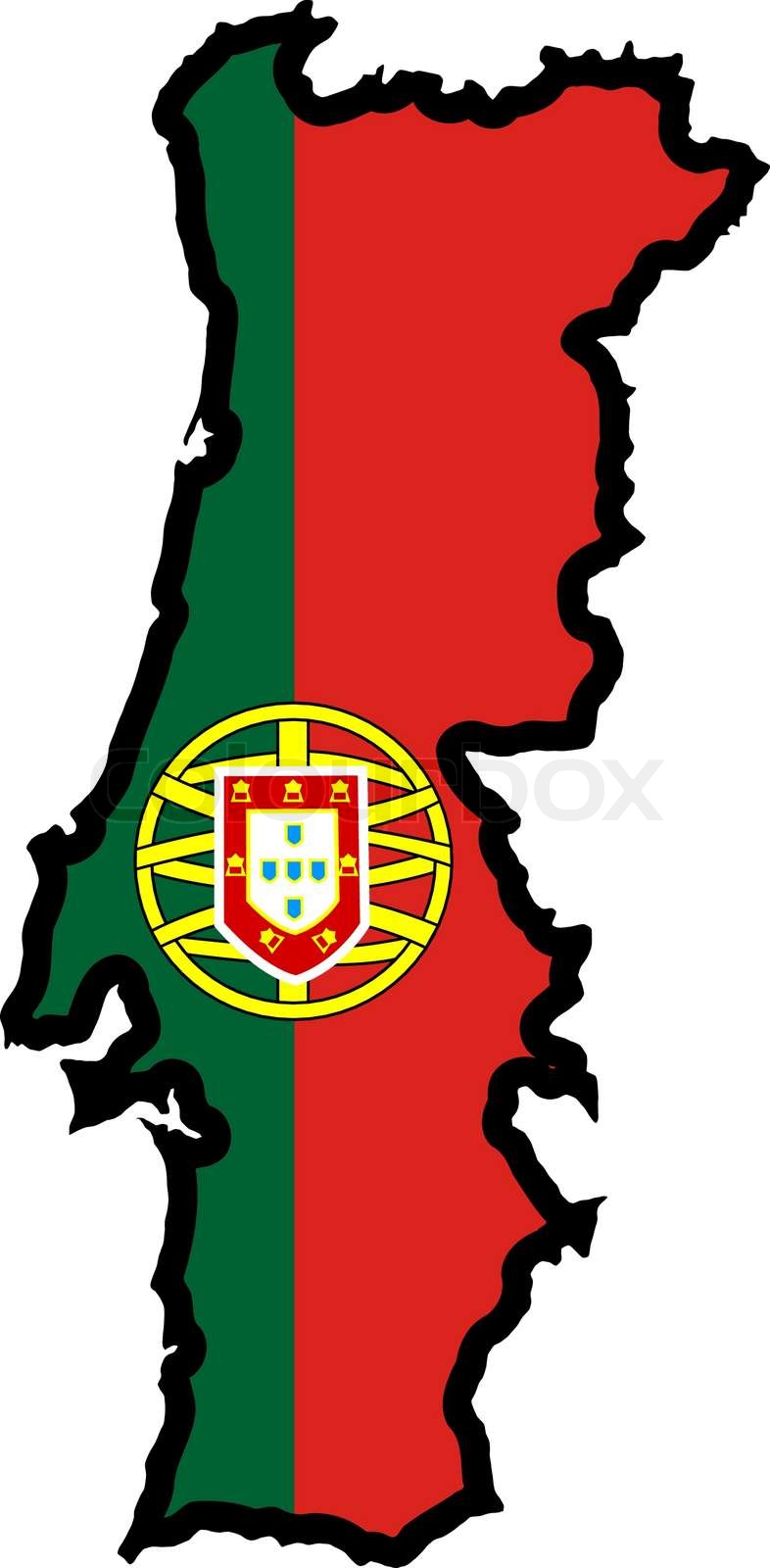 map in colors of Portugal | Stock vector | Colourbox