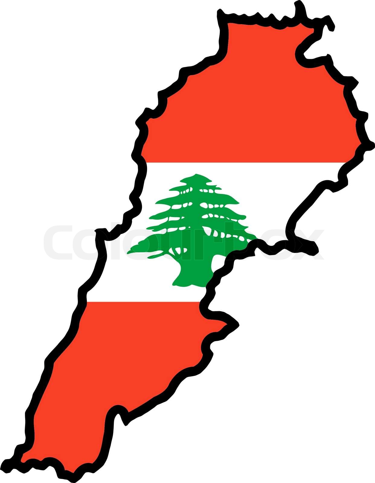 map in colors of Lebanon | Stock vector | Colourbox