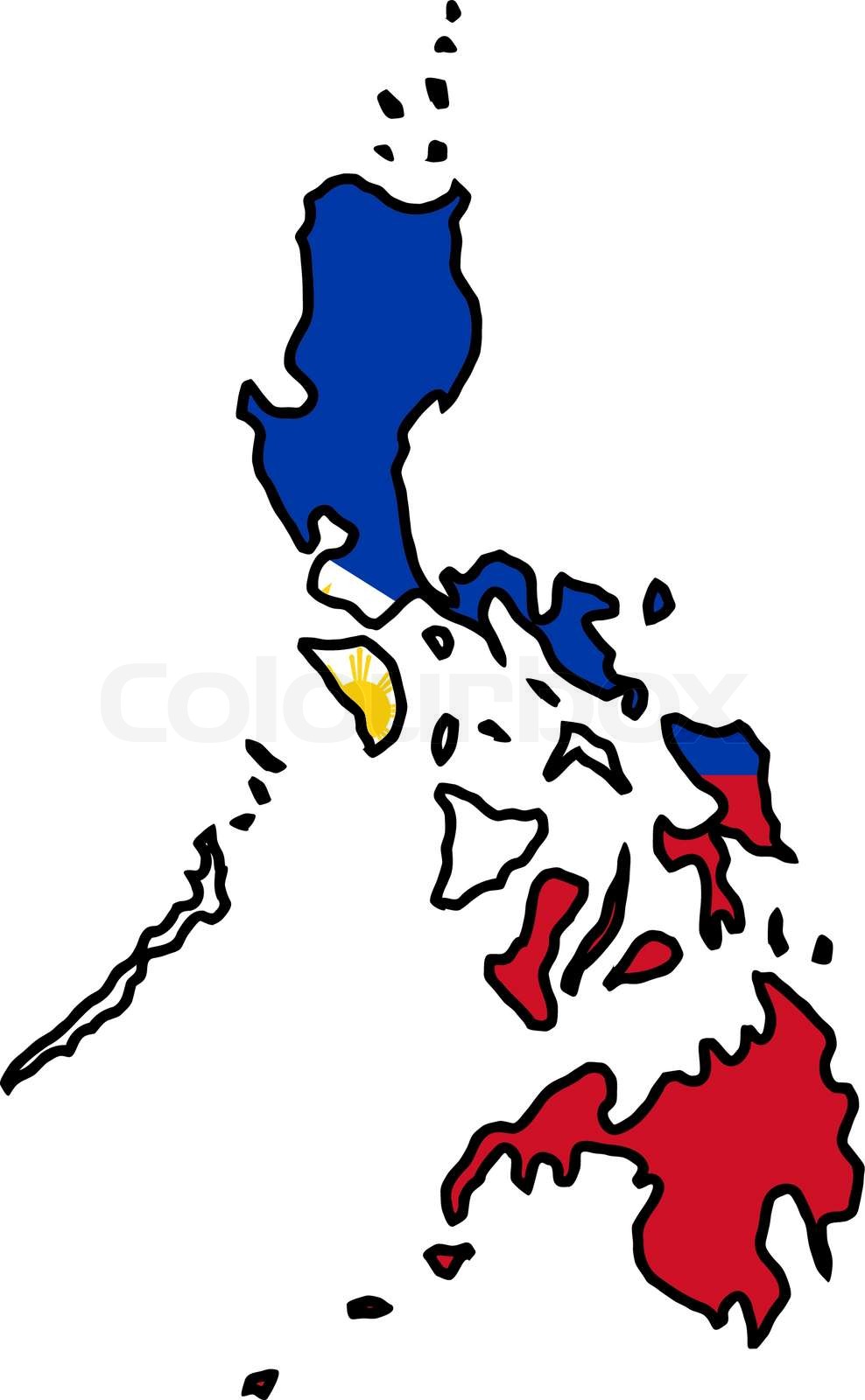 map in colors of Philippines | Stock vector | Colourbox