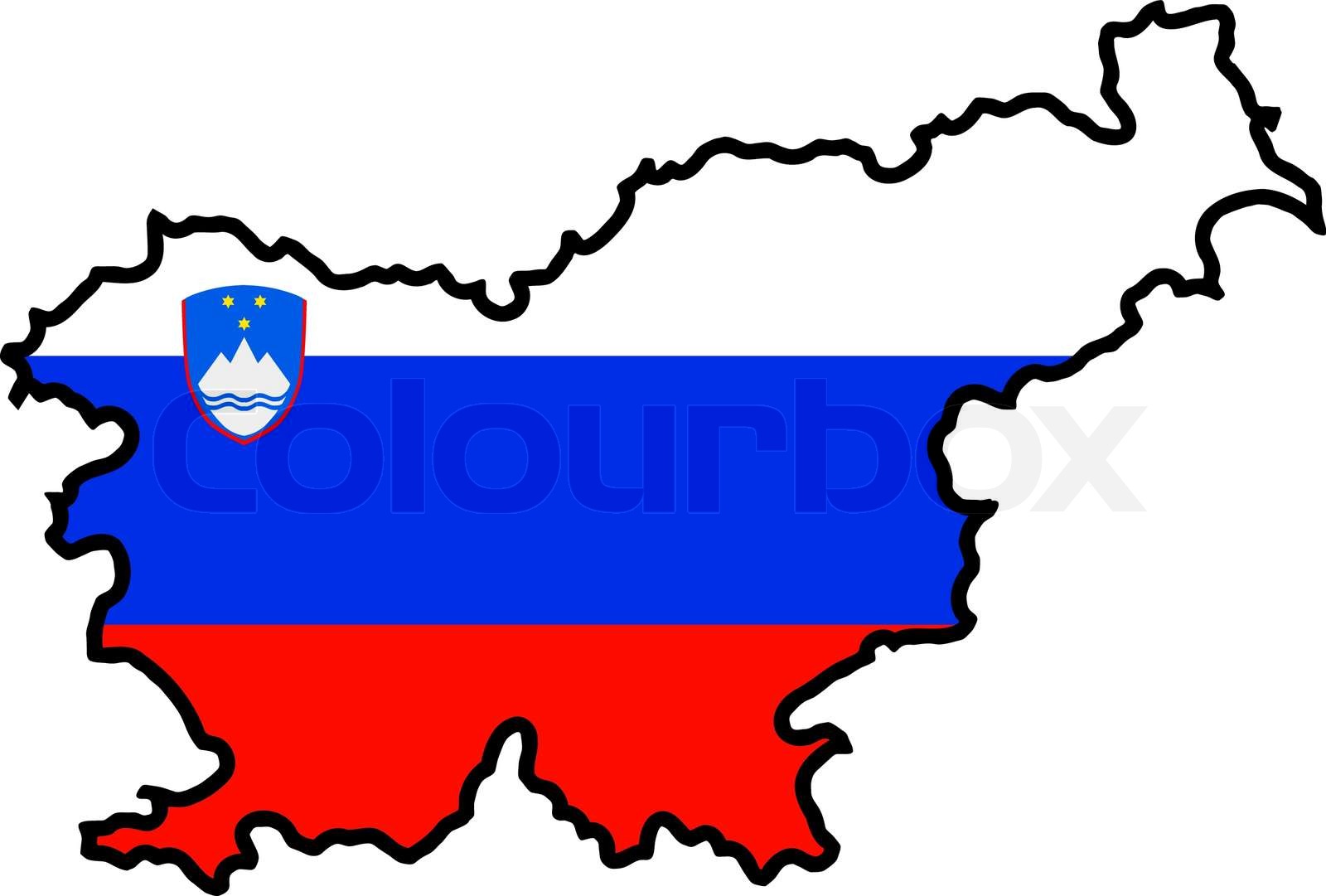 map in colors of Slovenia | Stock vector | Colourbox