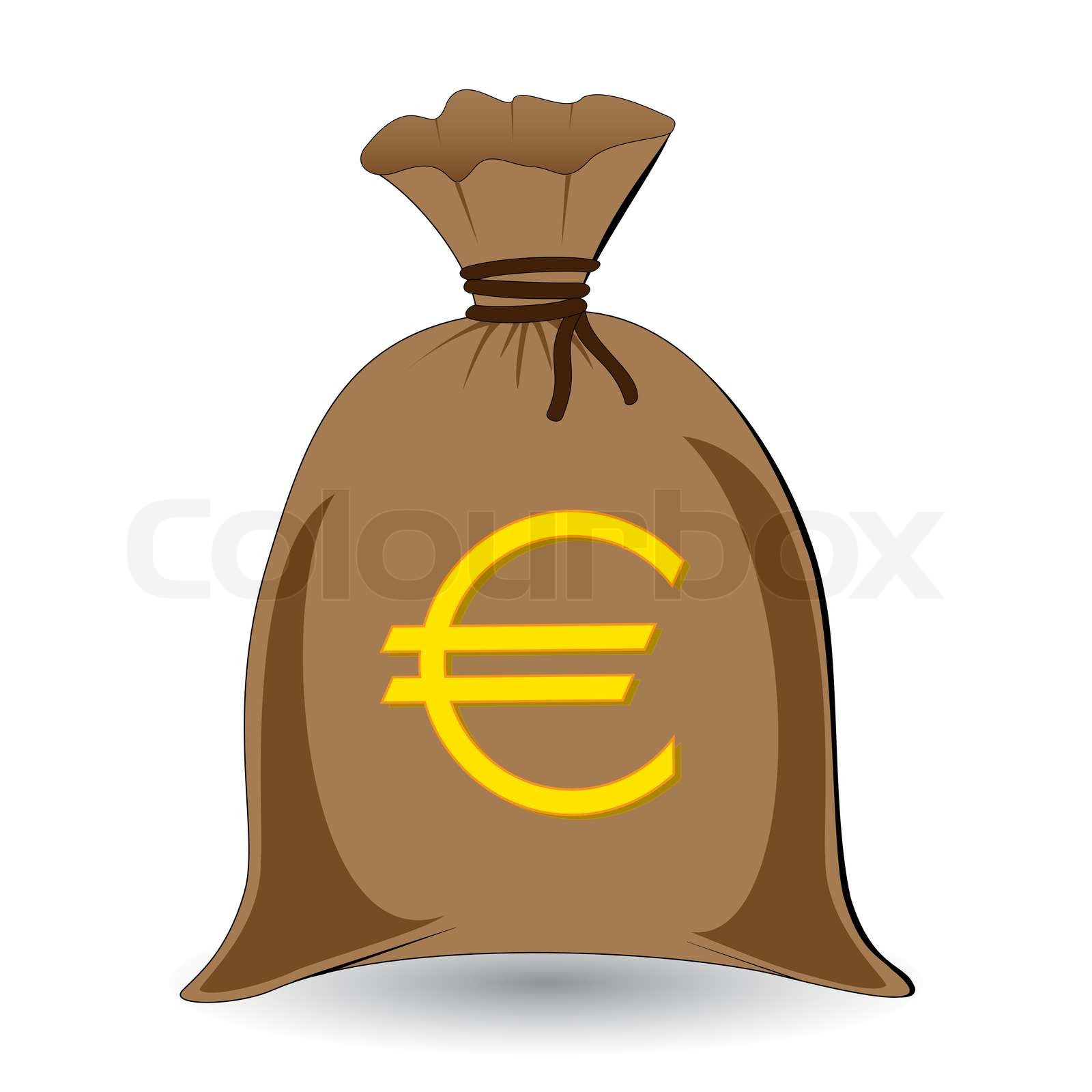 vector of full money sack of euros | Stock vector | Colourbox