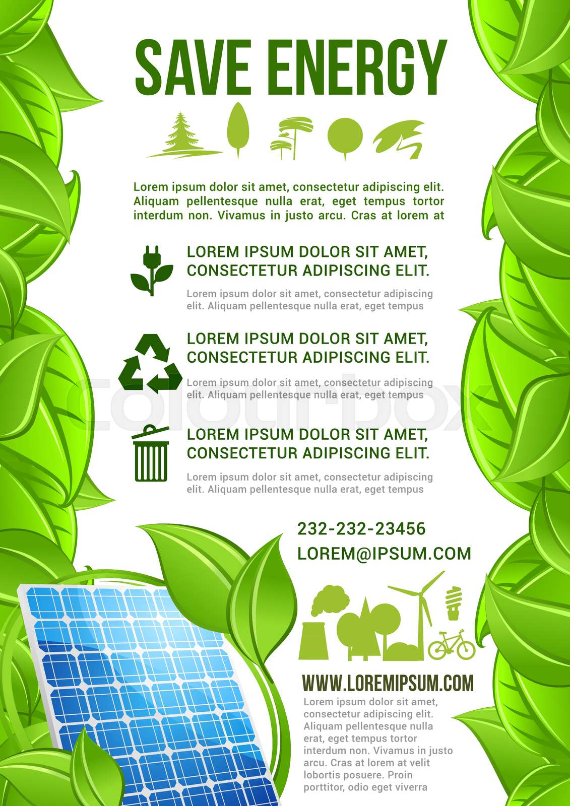 Vector Energy And Ecology Conservation Poster Stock Vector Colourbox
