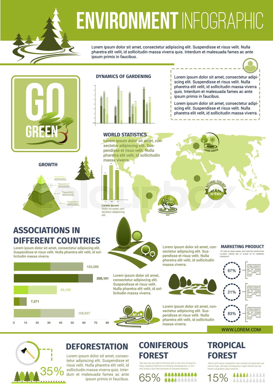 Green nature vector infographics template | Stock vector | Colourbox