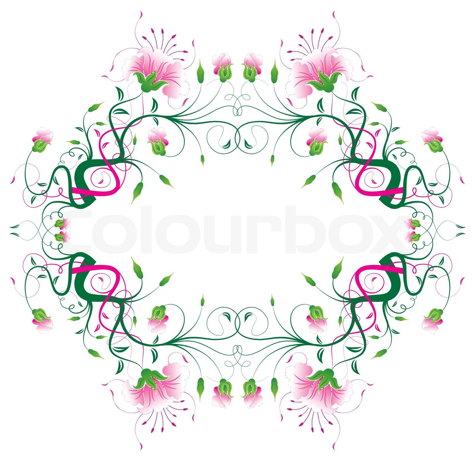 Abstract flower frame, element for design, vector illustration | Stock ...