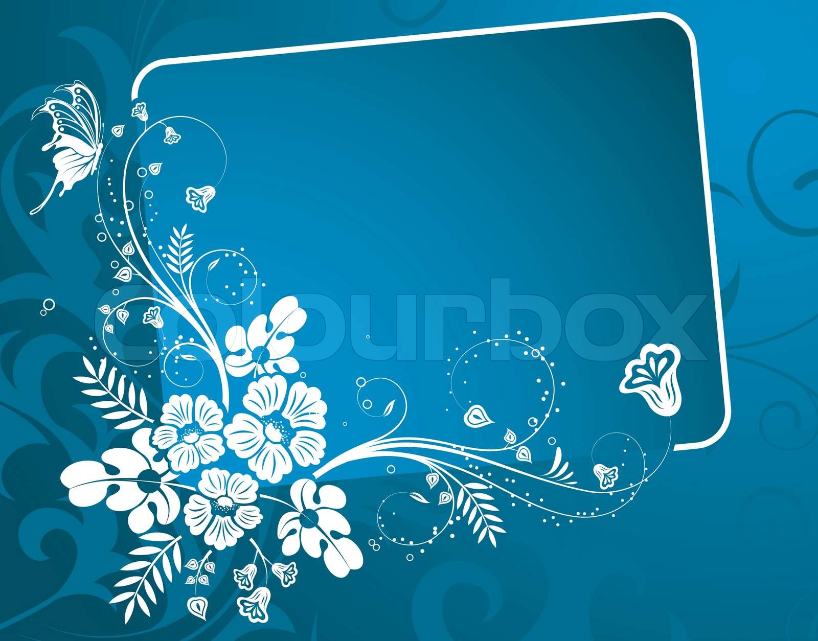 Flower frame with Butterfly, element for design, vector illustration ...