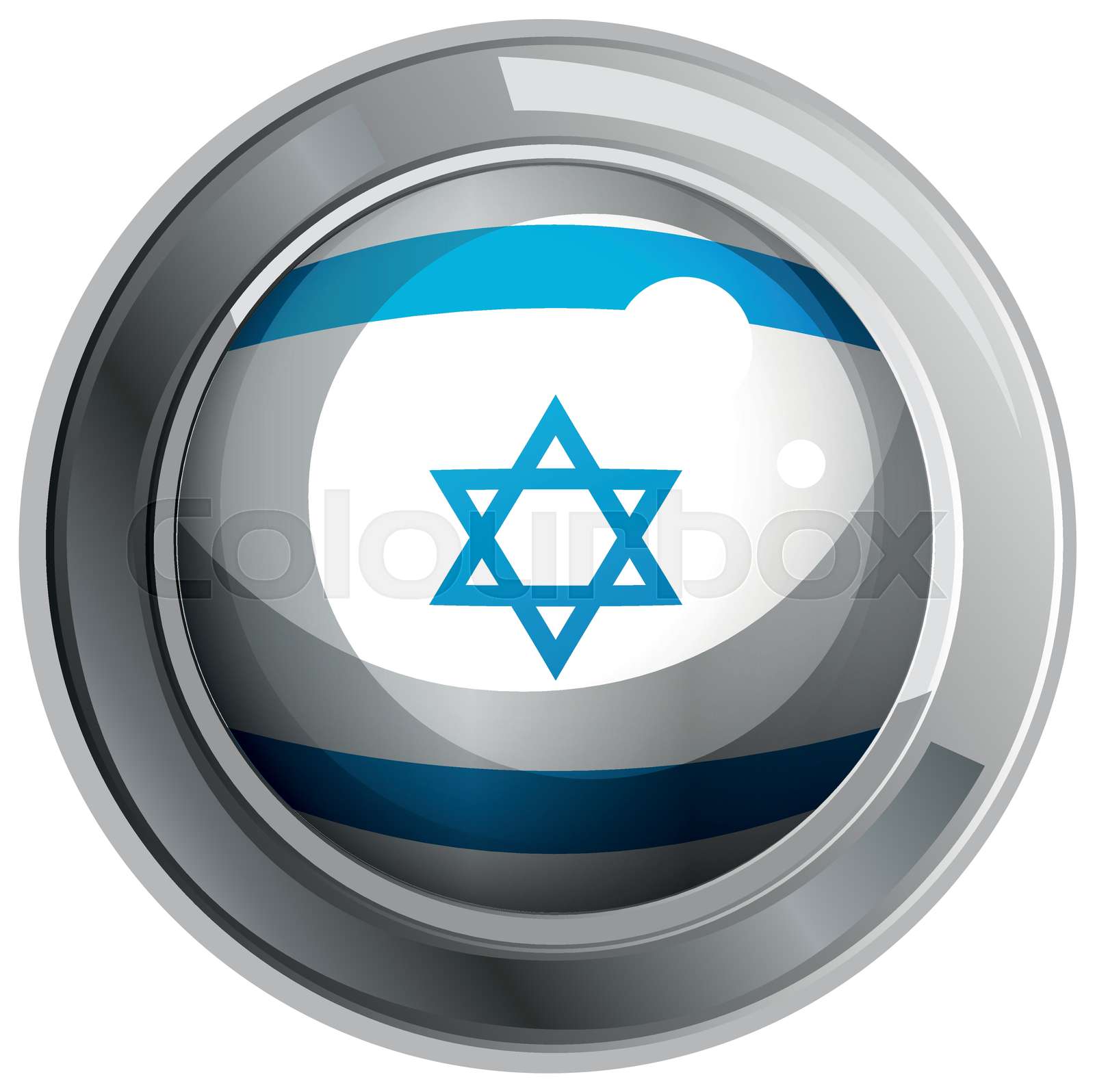 Israel flag design on round badge | Stock vector | Colourbox